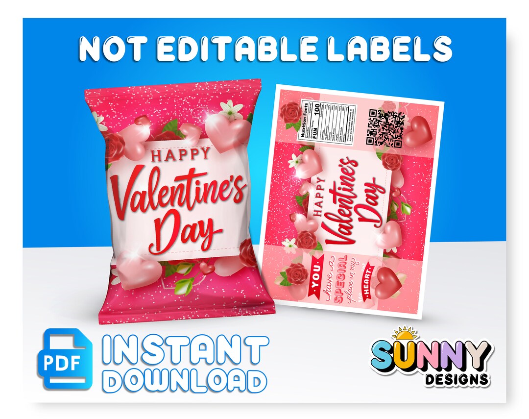 Valentine's Day Chip Bag Labels - Valentine's Day Celebration - Chip ...