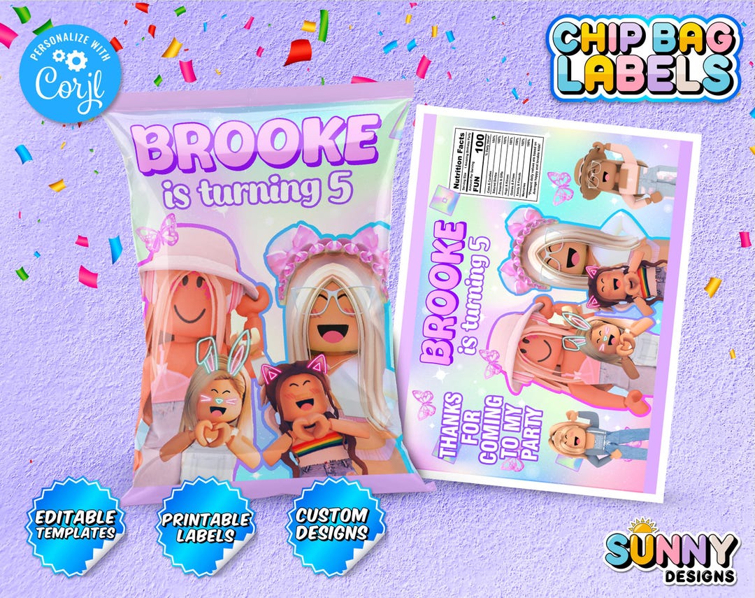 EDITABLE Blox Girls Chip Bag Label - Chip Bag Labels - Printable Labels ...
