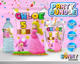 Princess Peach Package Printable Chip Bag/lollipop/gable Box/juice ...