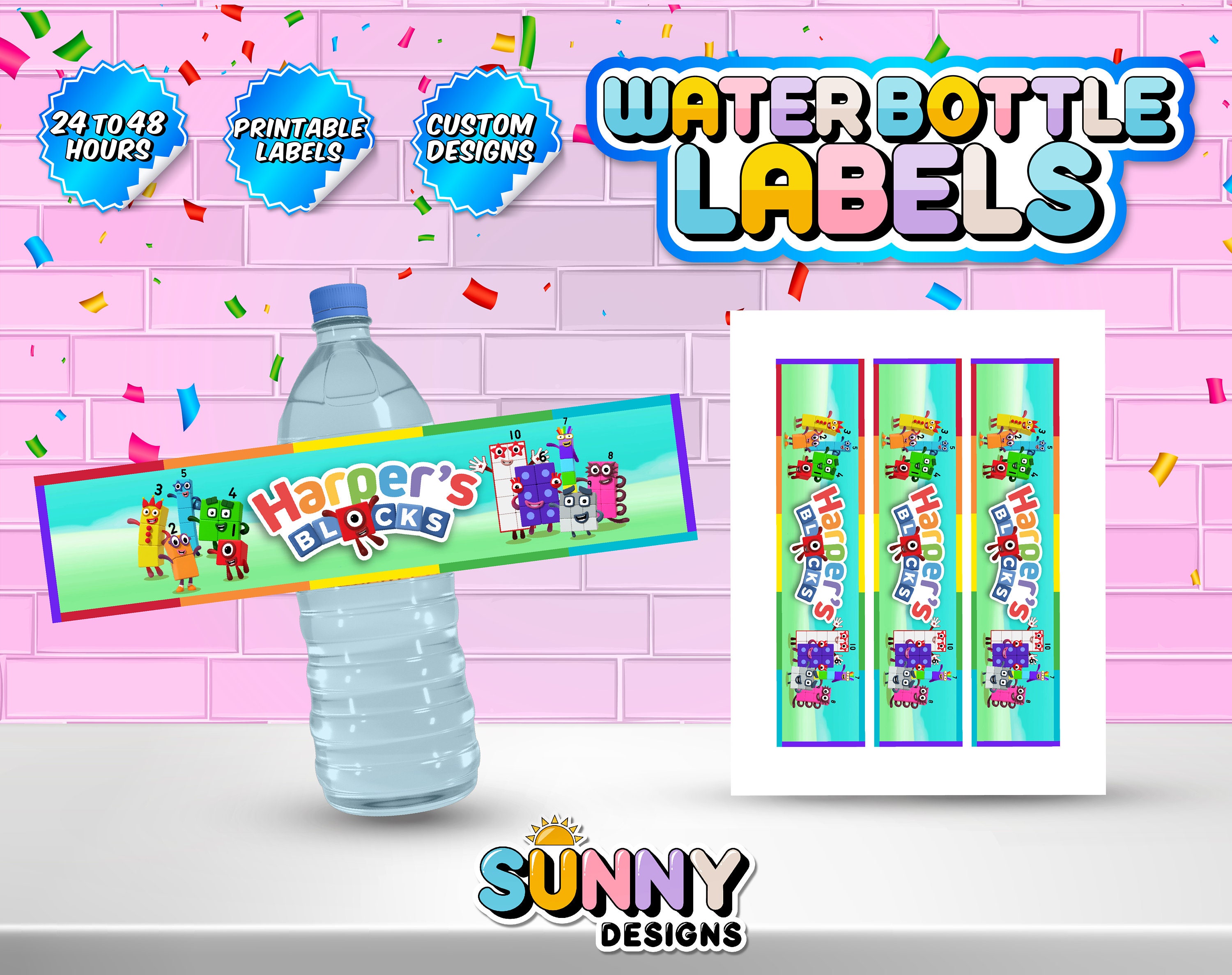 Numberblocks Water Labels Numberblocks Party Treats - Etsy Australia