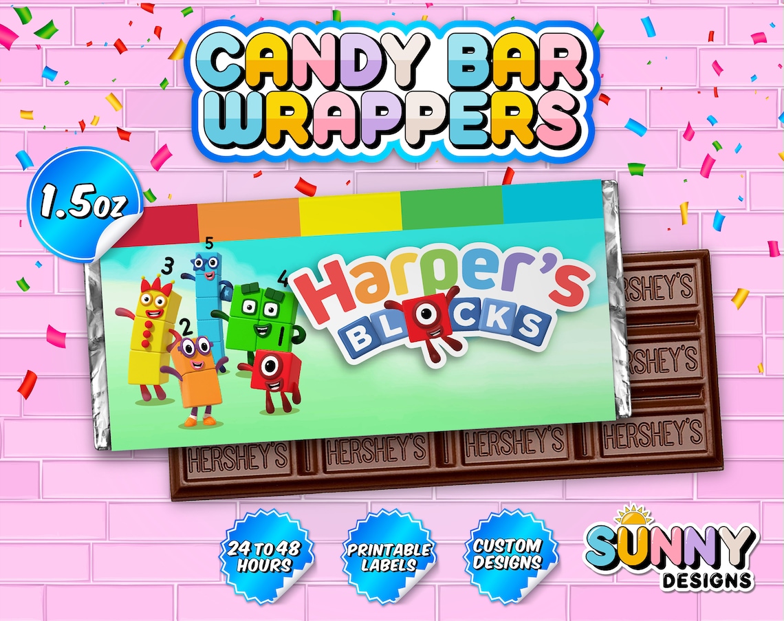 Numberblocks Candy Bar Wrapper Numberblocks Party Treats Numberblocks ...