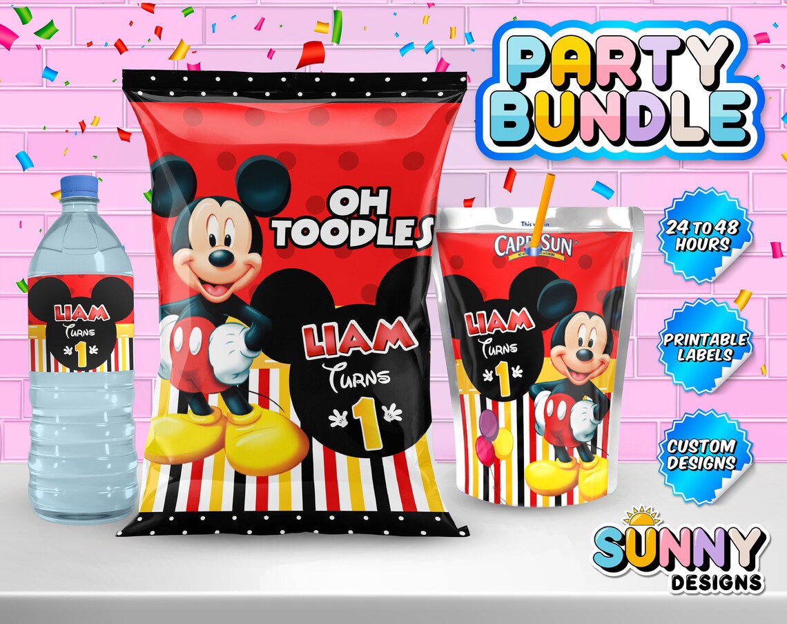 Mickey Mouse Pack, Printable Chip Bag, Mickey Birthday, Mickey, Mickey ...