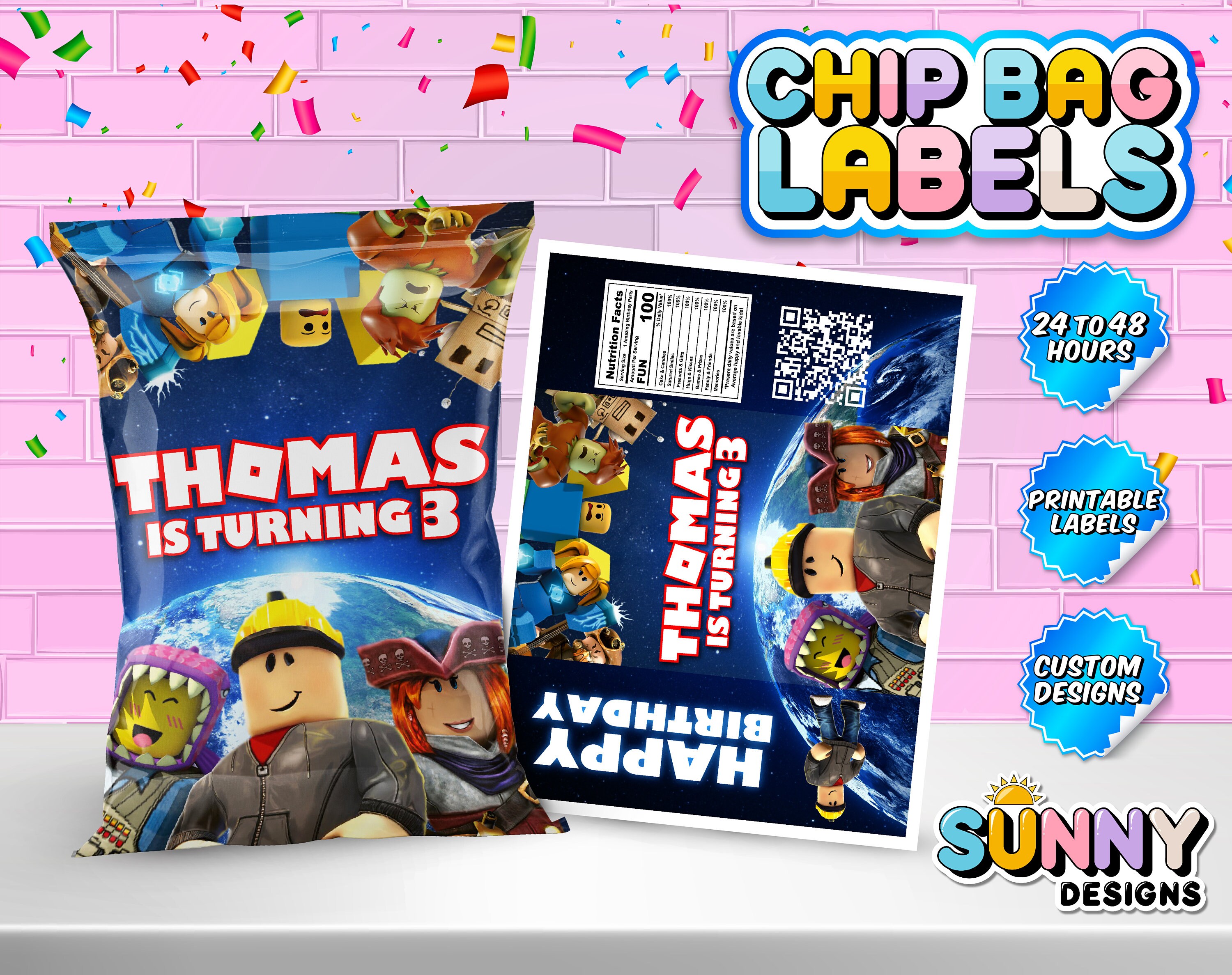 Blox Chip Bag Labels Blox Party Treats Blox Party Favors - Etsy