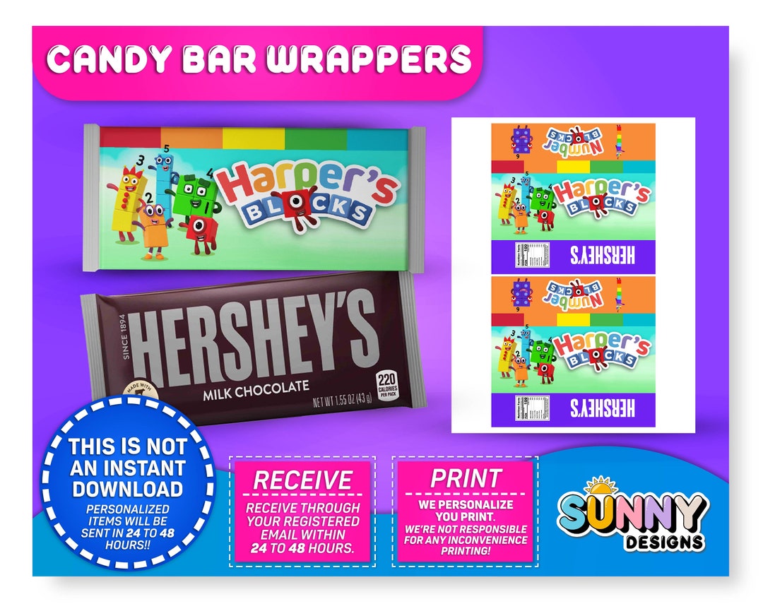 Numberblocks Candy Bar Wrapper Numberblocks Party Treats - Etsy