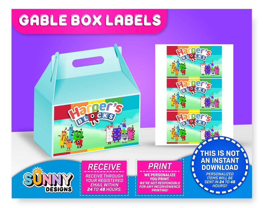 Numberblocks Label for Gable Boxes Numberblocks Party Treats - Etsy