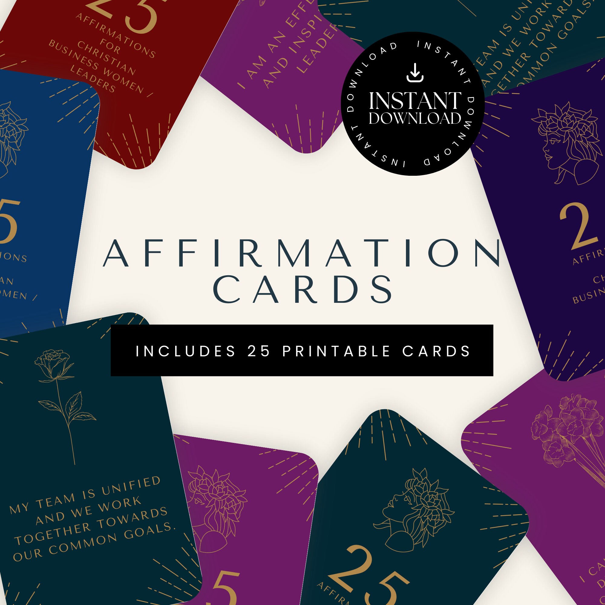 25 PRINTABLE Affirmation Cards,christian Women,business Owners ...