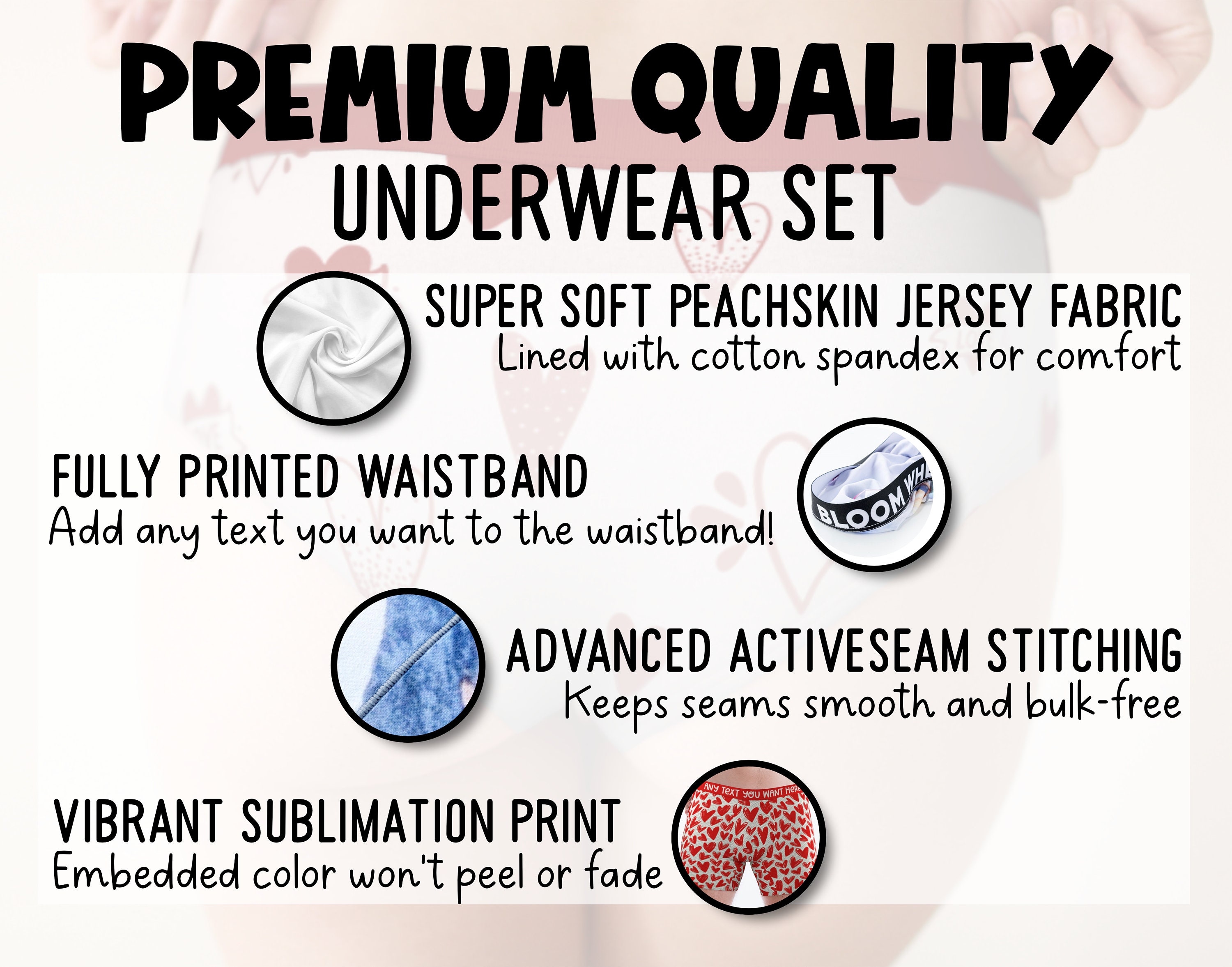 Matching Couples Underwear Set, Personalized Valentines Day Panties and ...