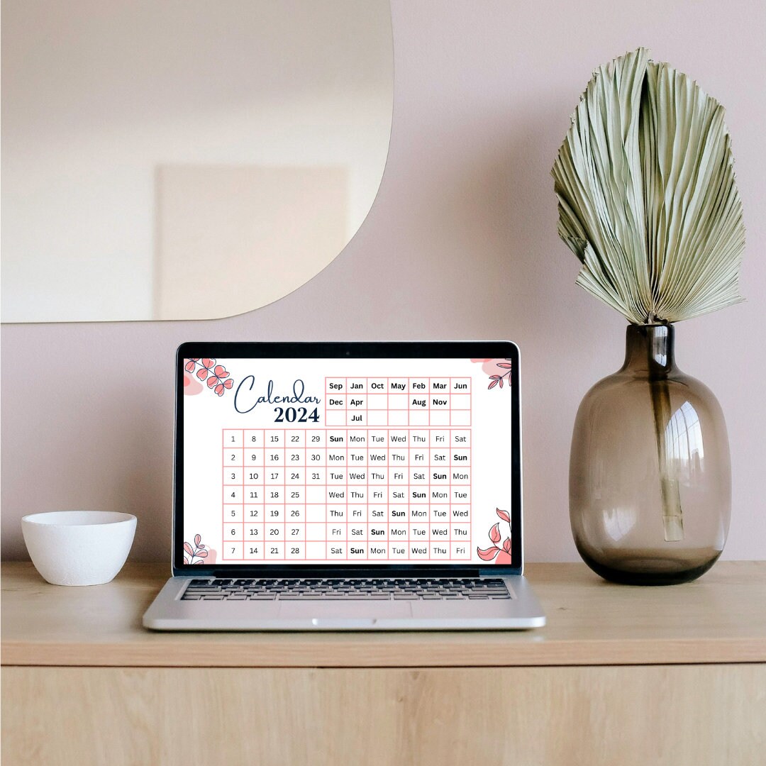 One Page Calendar 2024 - Etsy