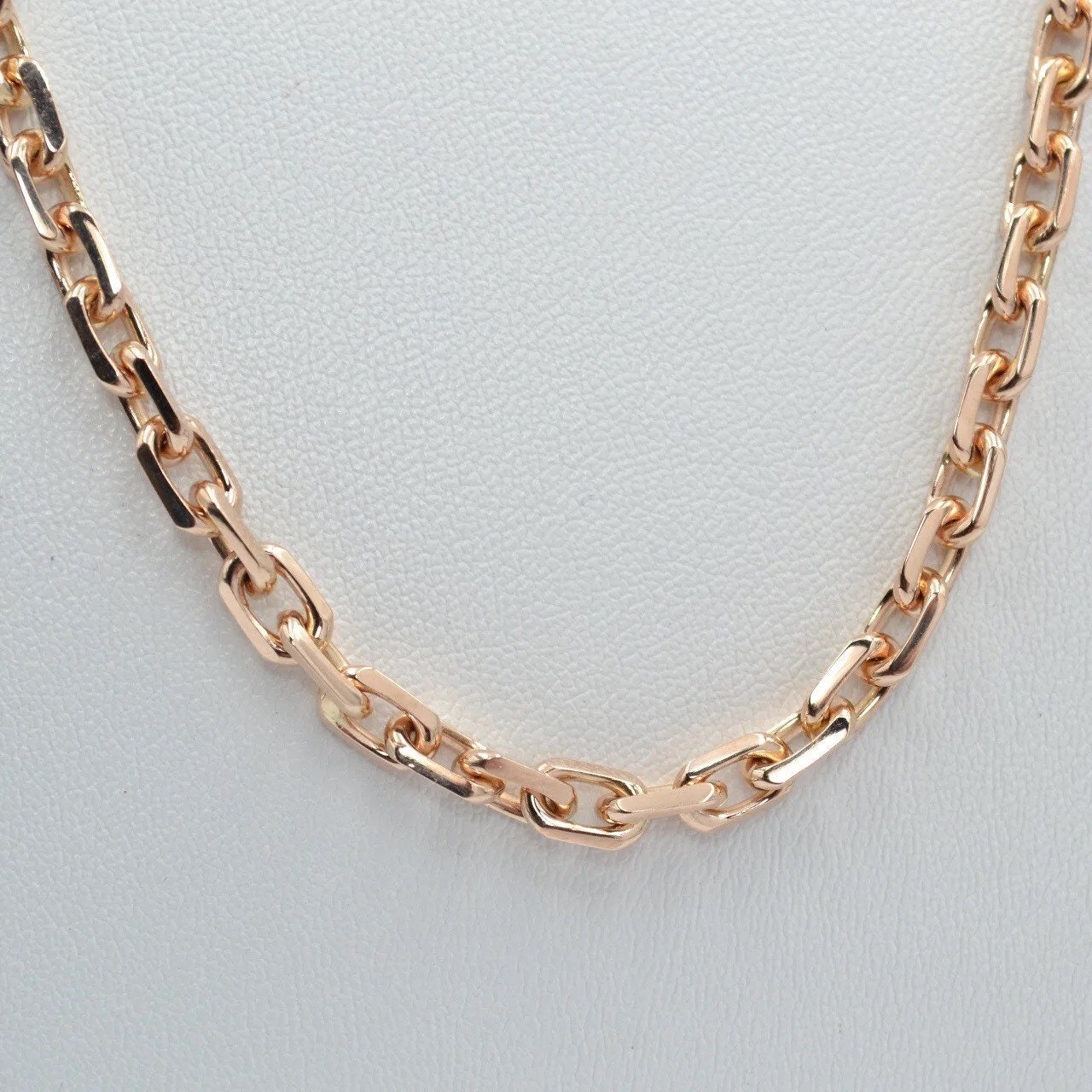 Handmade 14K or 18K Solid Gold Anchor Chain - Etsy
