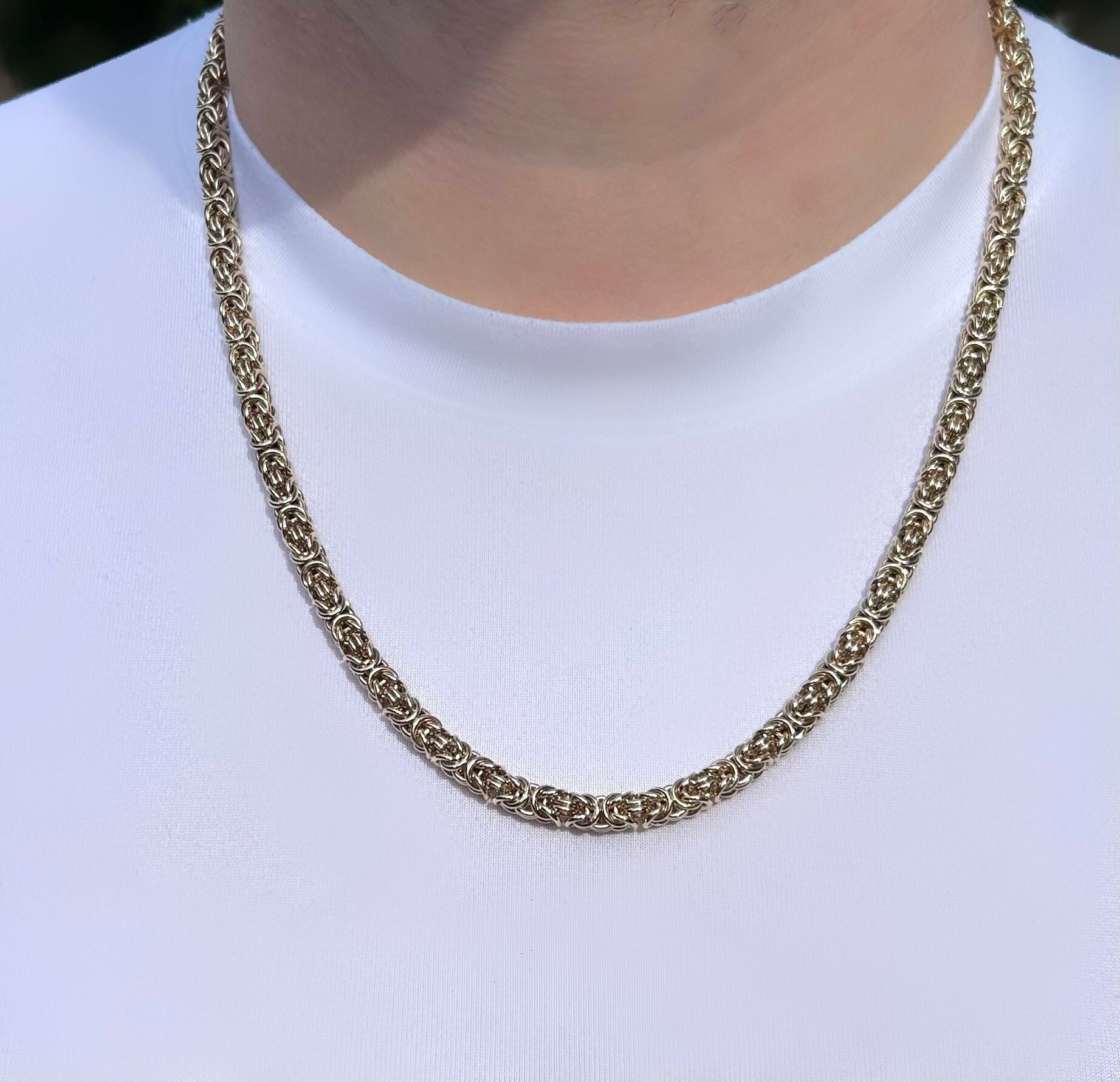Handmade Byzantine Chain 14k or 18k Solid Gold. - Etsy