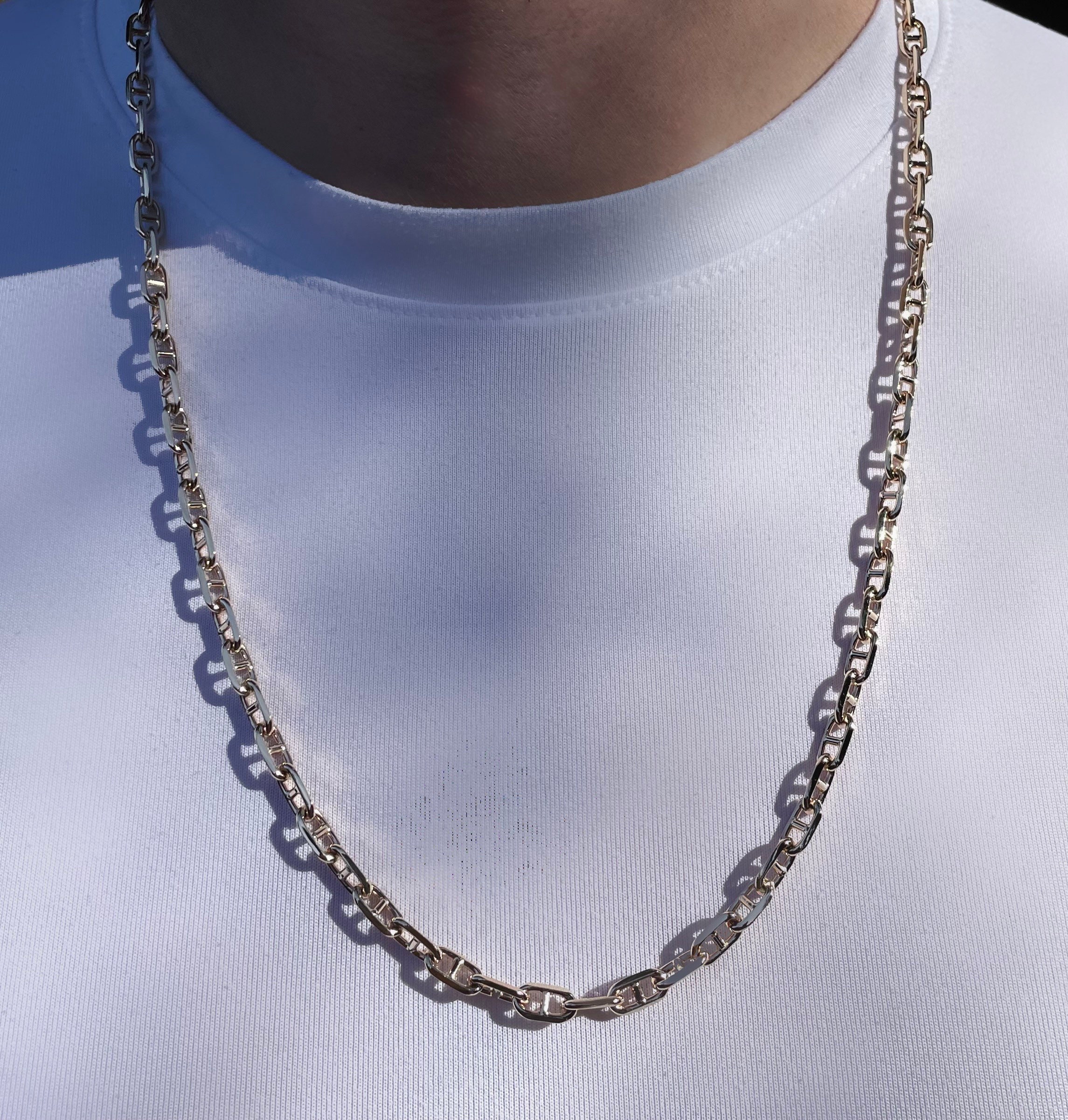 Handmade Solid Gold Anchor Chain - Etsy