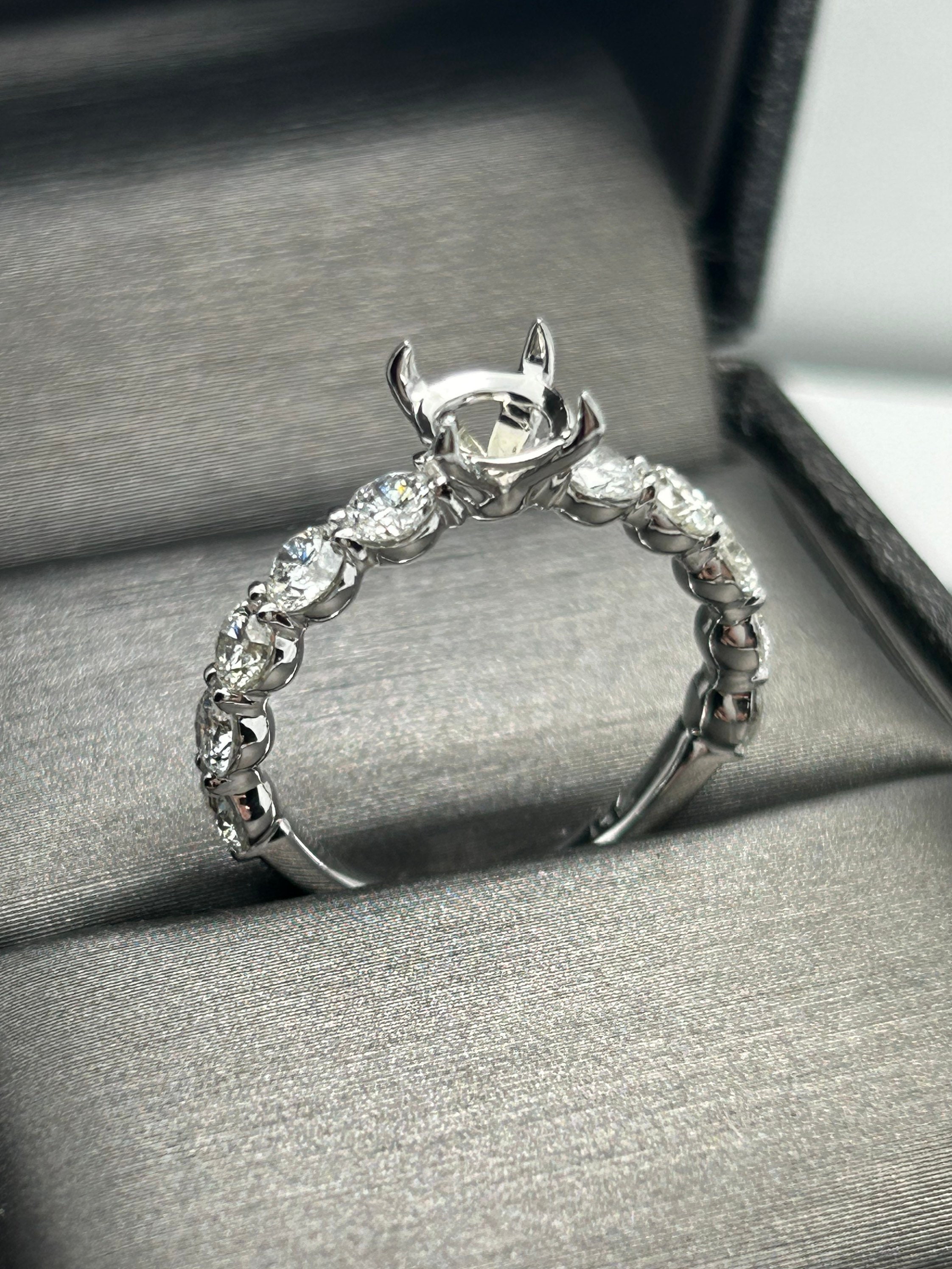 Semi-mounted Diamond Engagement Ring Without Center Stone - Etsy