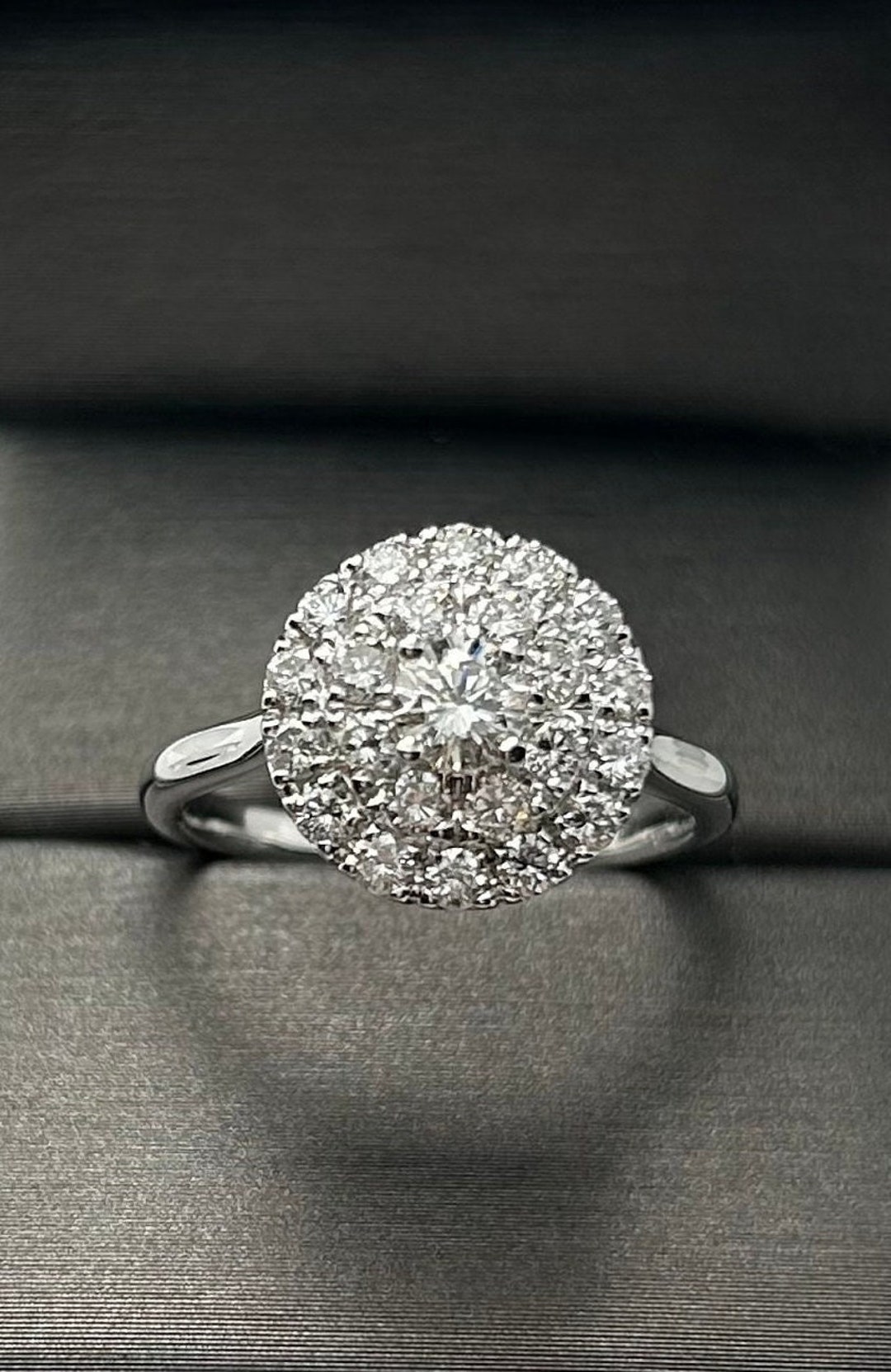 14k White Gold Diamond Engagement Ring - Etsy