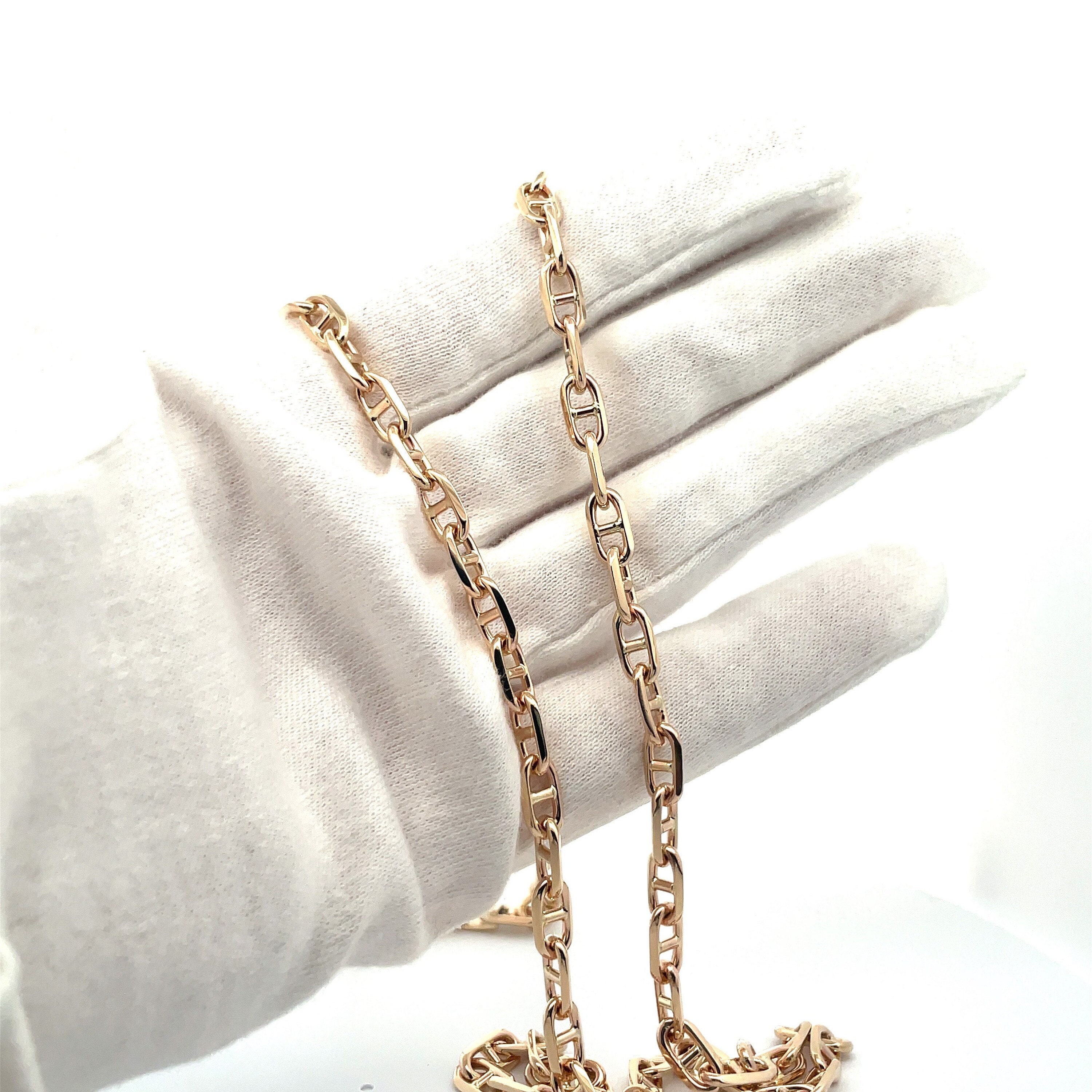 Handmade Solid Gold Anchor Chain - Etsy