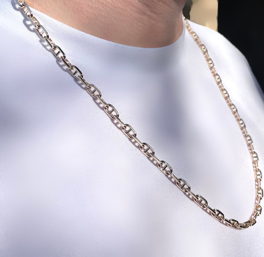 Handmade Solid Gold Anchor Chain - Etsy