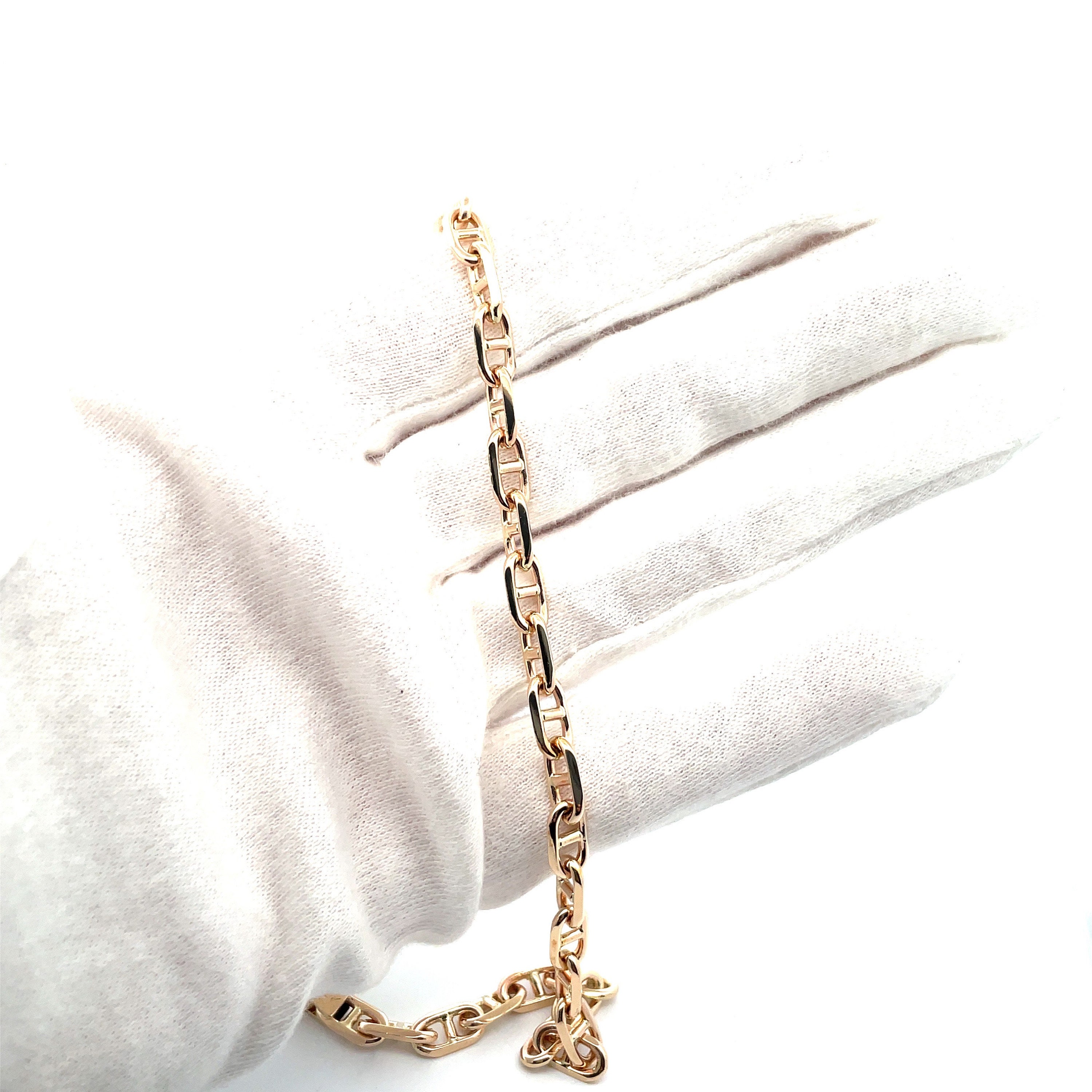 Handmade Solid Gold Anchor Chain - Etsy