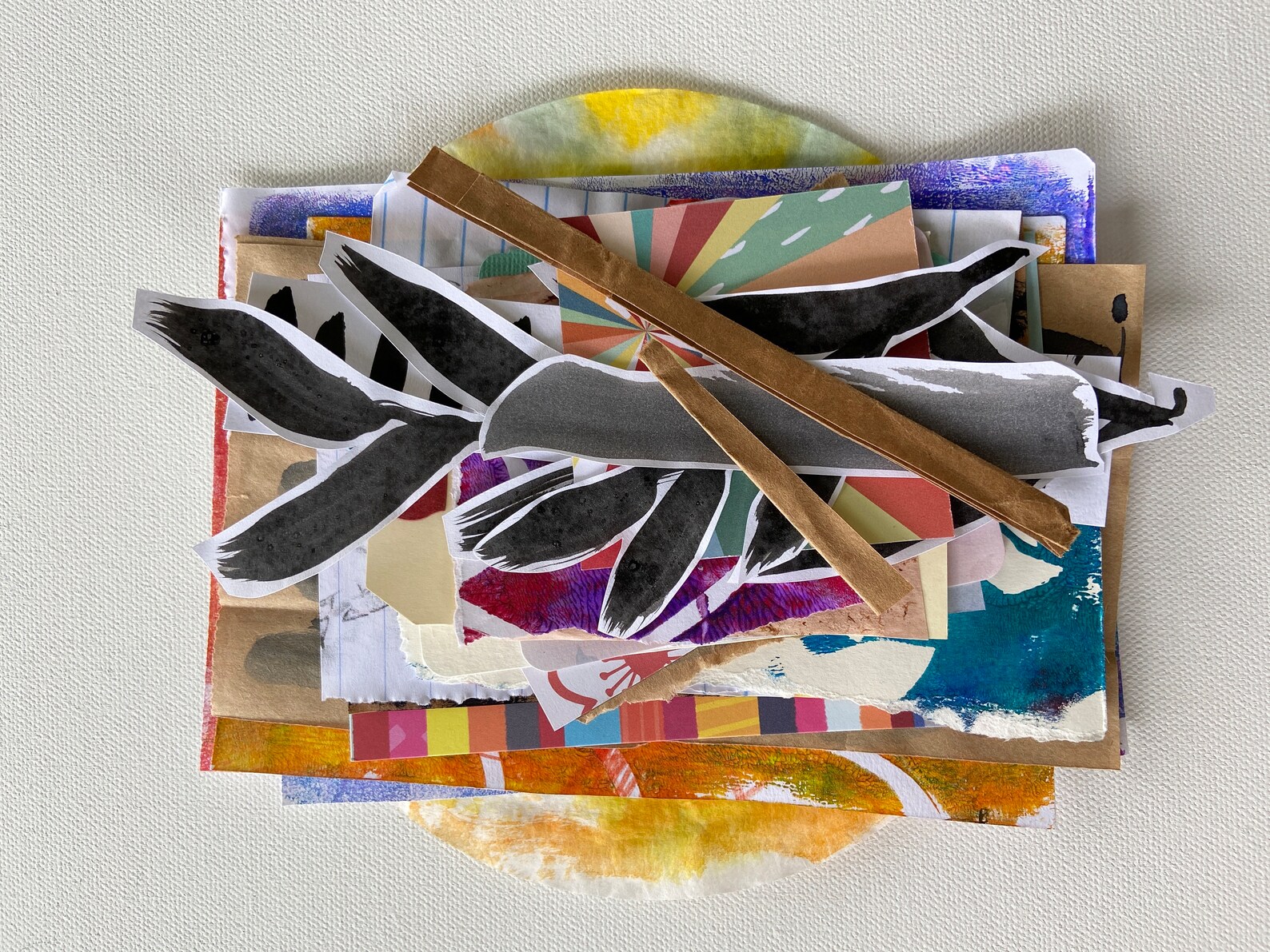 Collage Paper Pack B 25 Pieces Hand Painted Ephemera and Fodder Painted ...