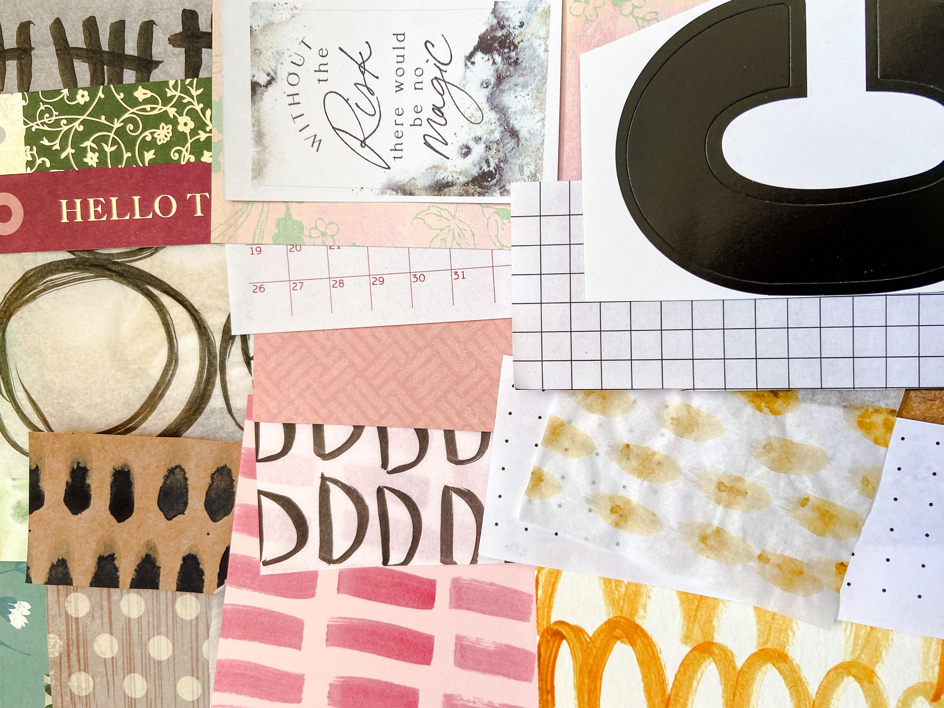 Collage Paper Pack - 60 (A) Pieces - Hand Painted Ephemera Fodder ...