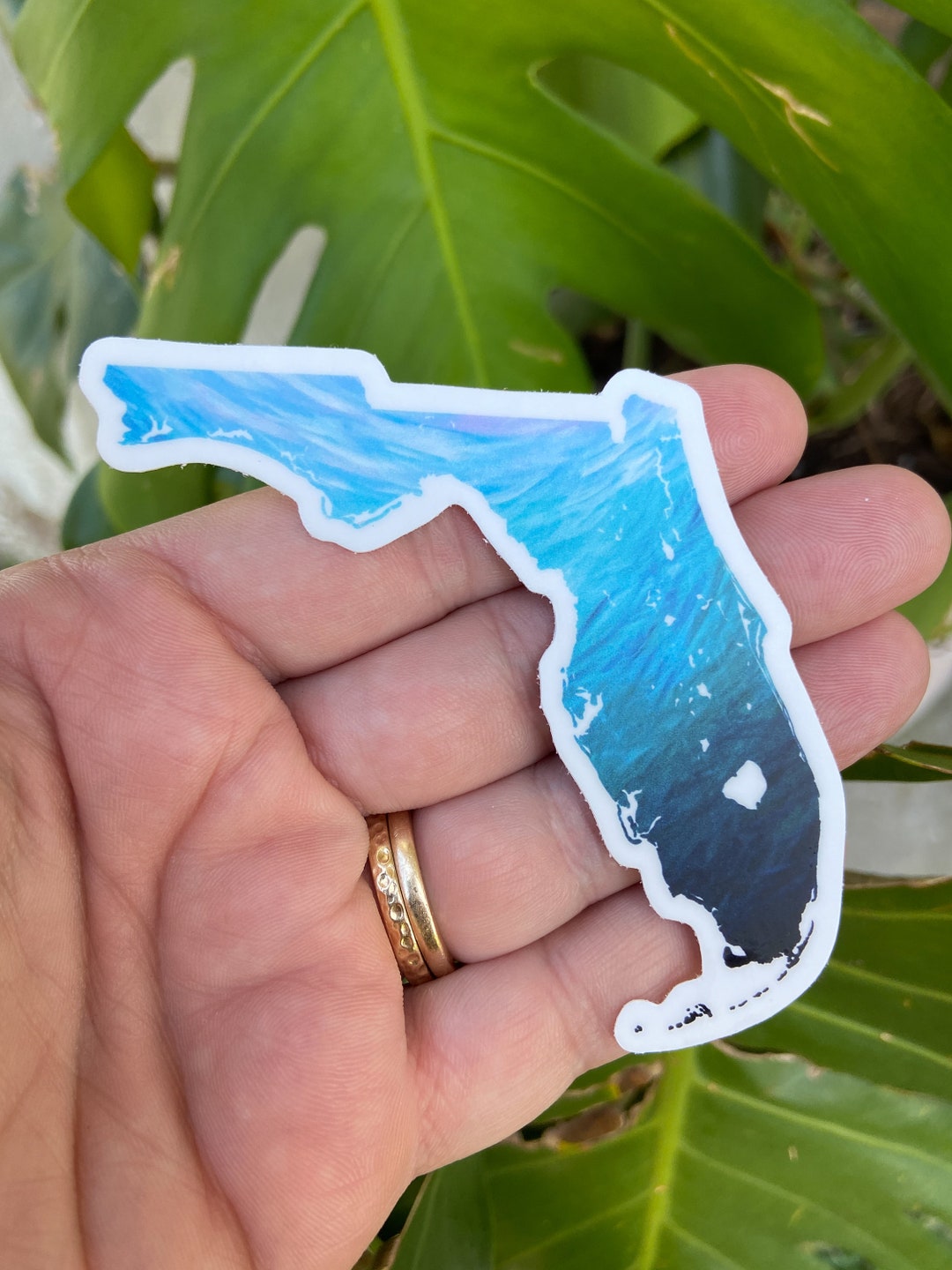 Florida Vinyl Sticker - Handpainted Water Sticker, Southern Gift ...