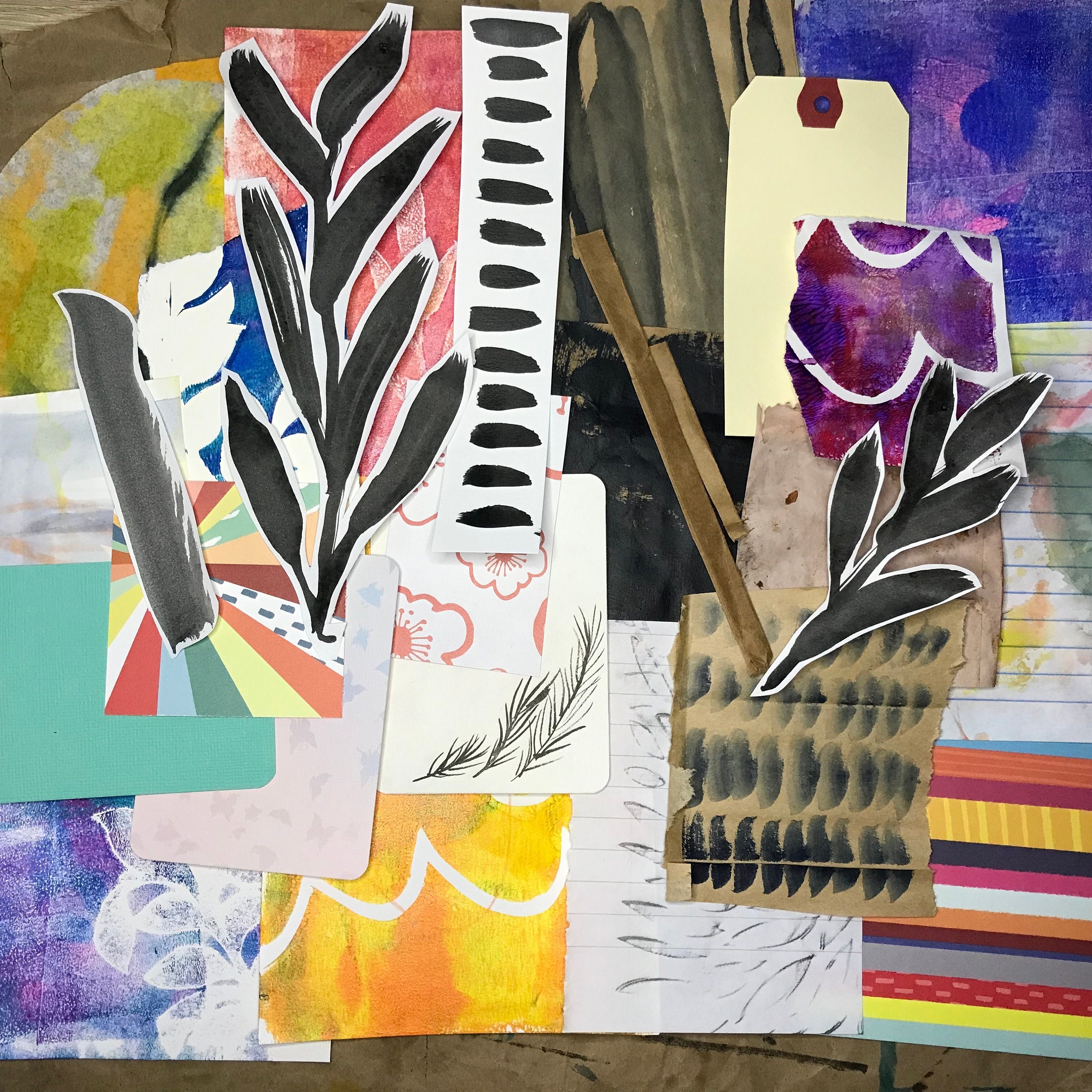 Collage Paper Pack B 25 Pieces Hand Painted Ephemera and Fodder Painted ...