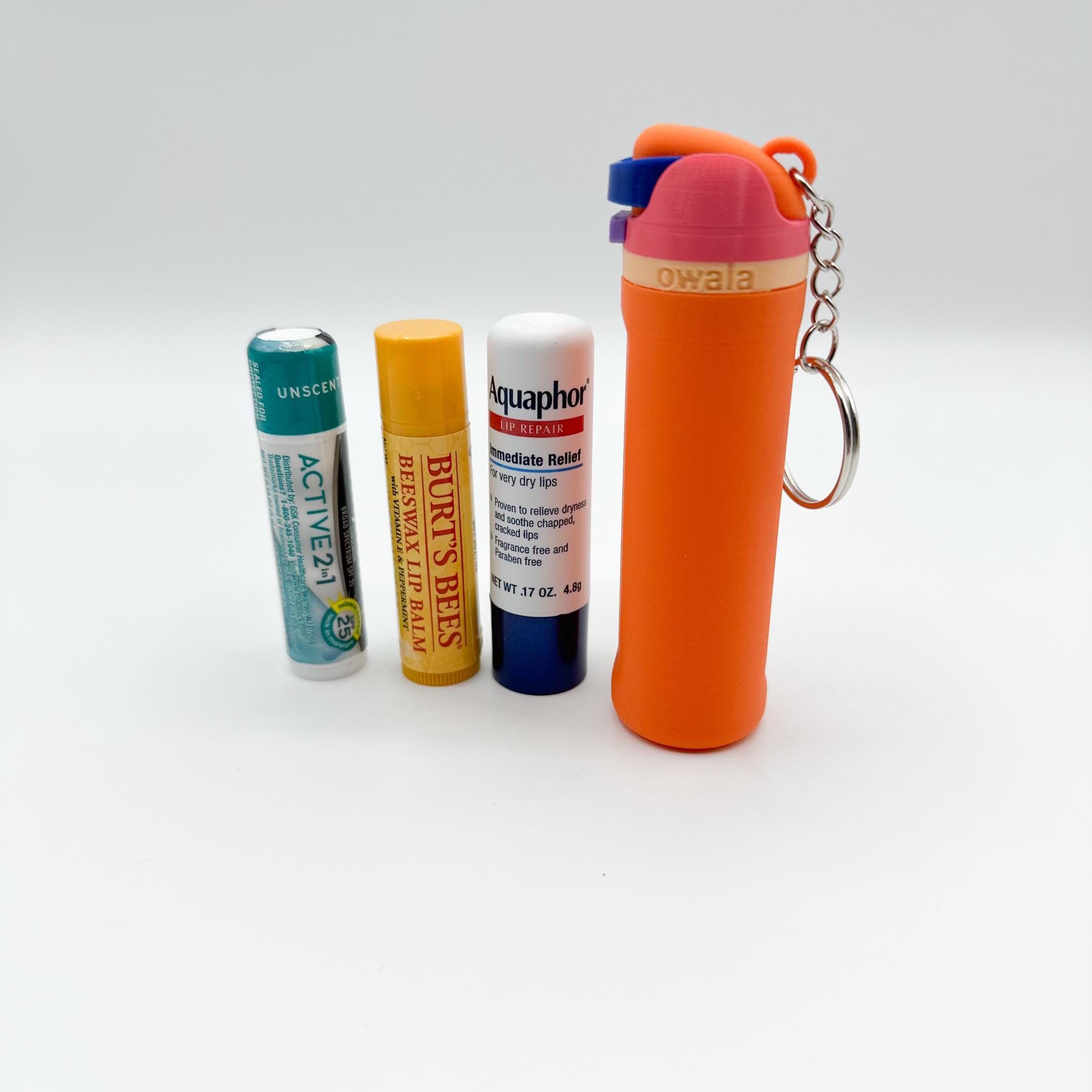 Mini Lip Balm Holder Keychain, EOS Chapstick Case, Tumbler Style Bag ...