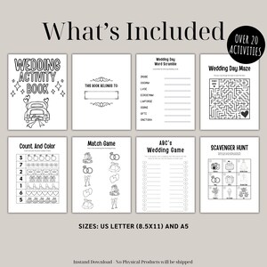 Kids Wedding Activity Book Wedding Coloring Pages Wedding Table Games ...