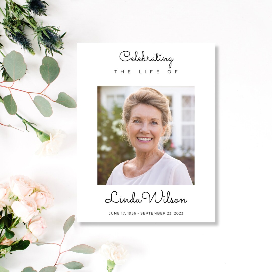 Catholic Funeral Program Template, Editable Memorial Program ...