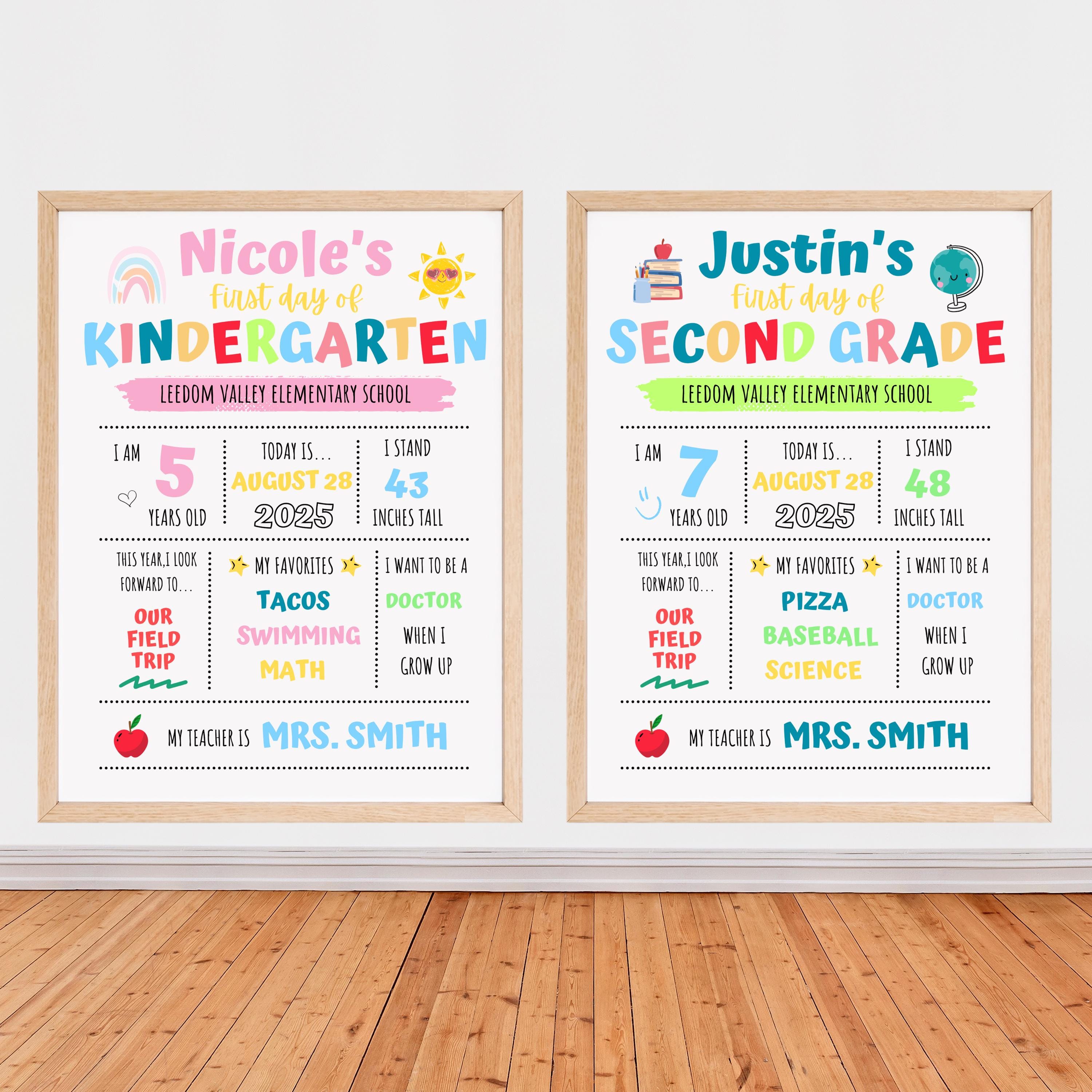 Editable Back to School First Day of School Sign Printable Reusable ...