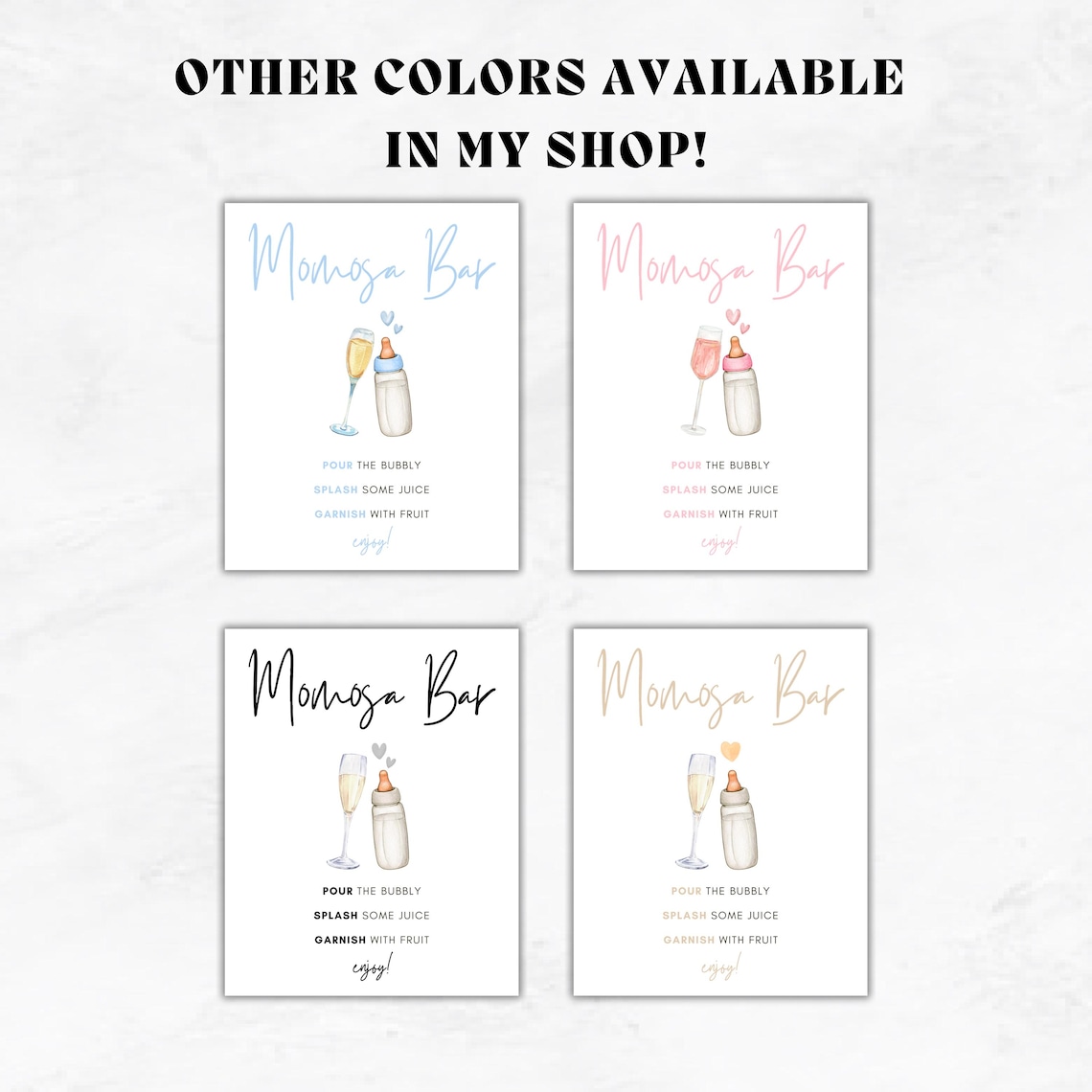Momosa Bar Sign, Mimosa Bar Sign, Baby Shower Decor, Baby Shower Sign ...