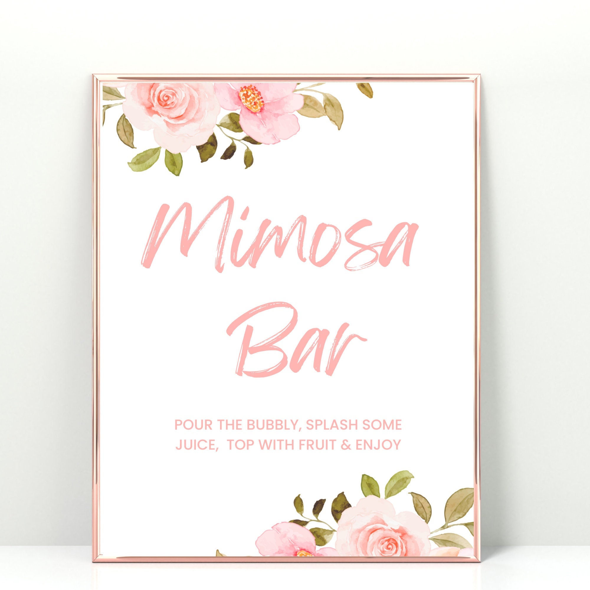 Mimosa Bar Sign, Bridal Shower Mimosa Sign, Wedding Mimosa Bar, Mimosa ...