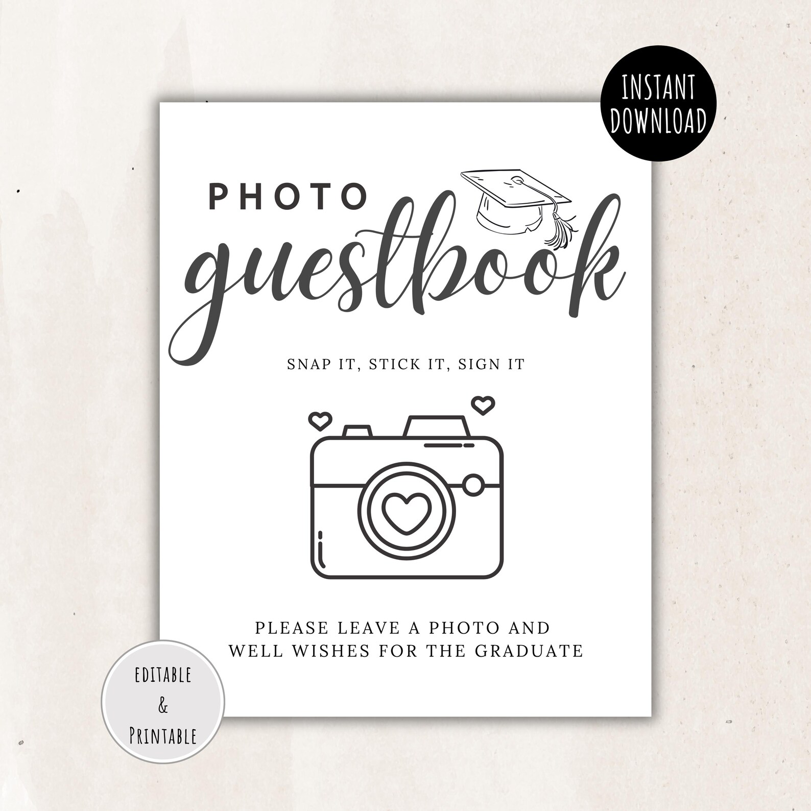 Photo Guestbook Sign Graduation Polaroid Guest Book Sign Graduation ...