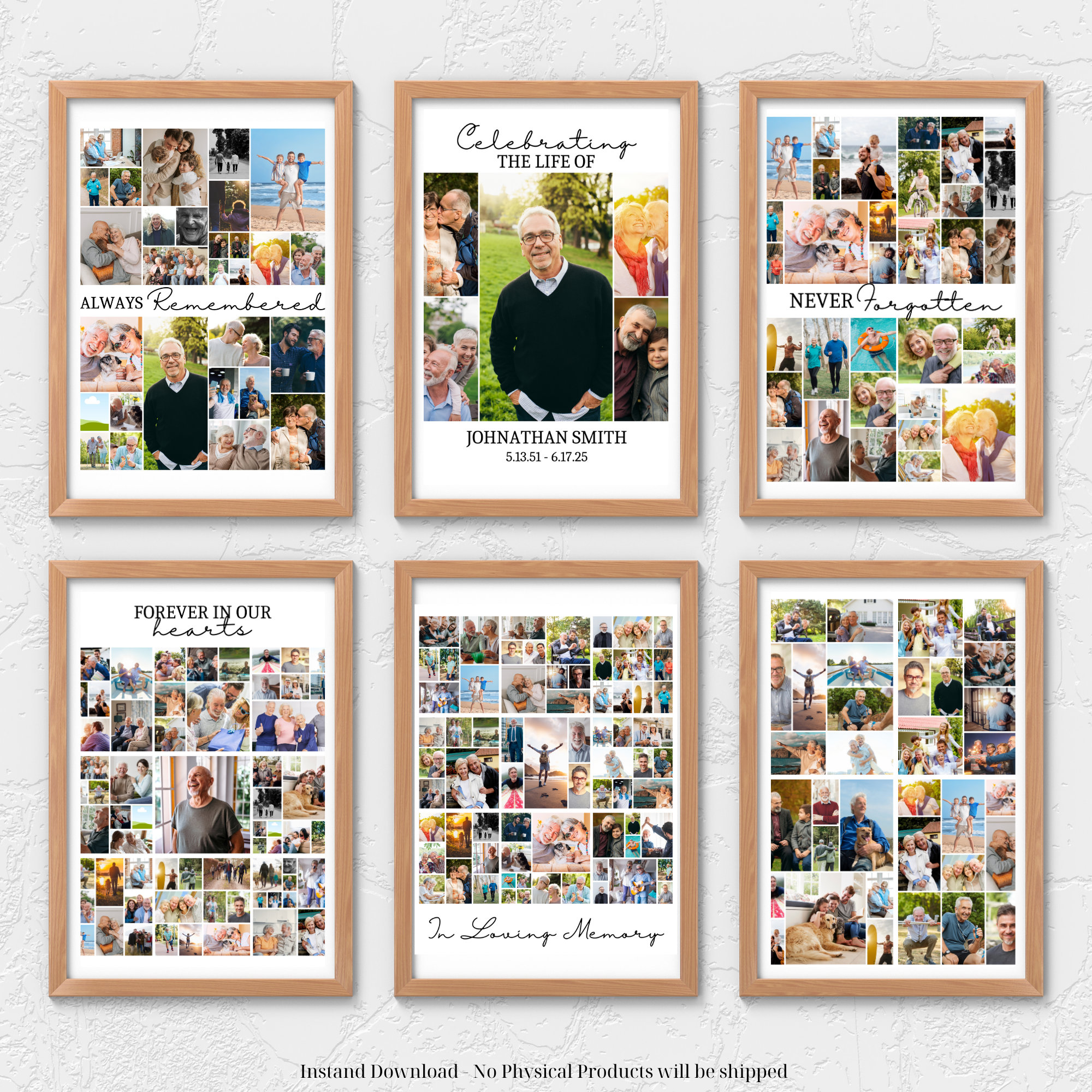 Funeral Collage Template, Funeral Poster, Celebration of Life, in ...