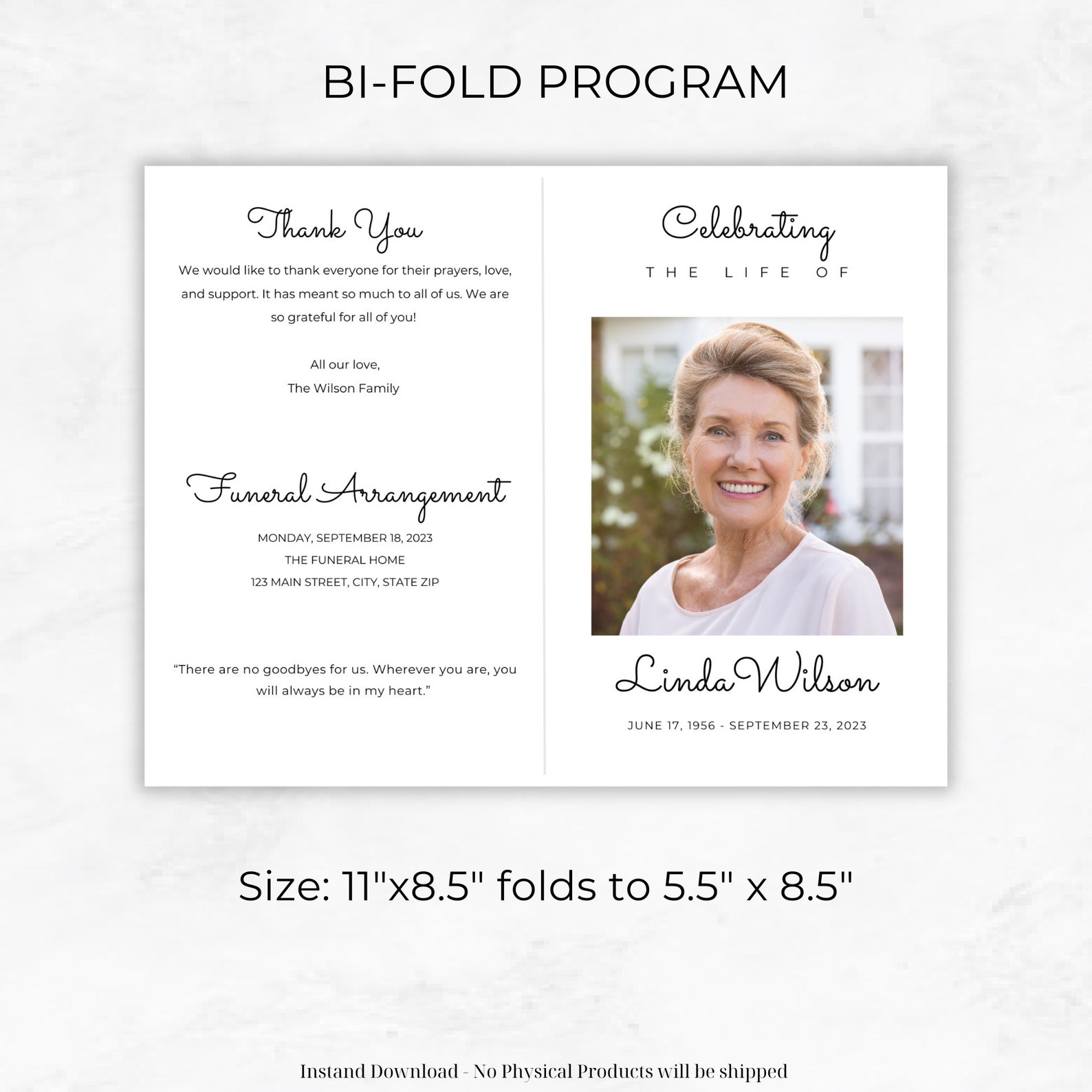 Catholic Funeral Program Template, Editable Memorial Program ...