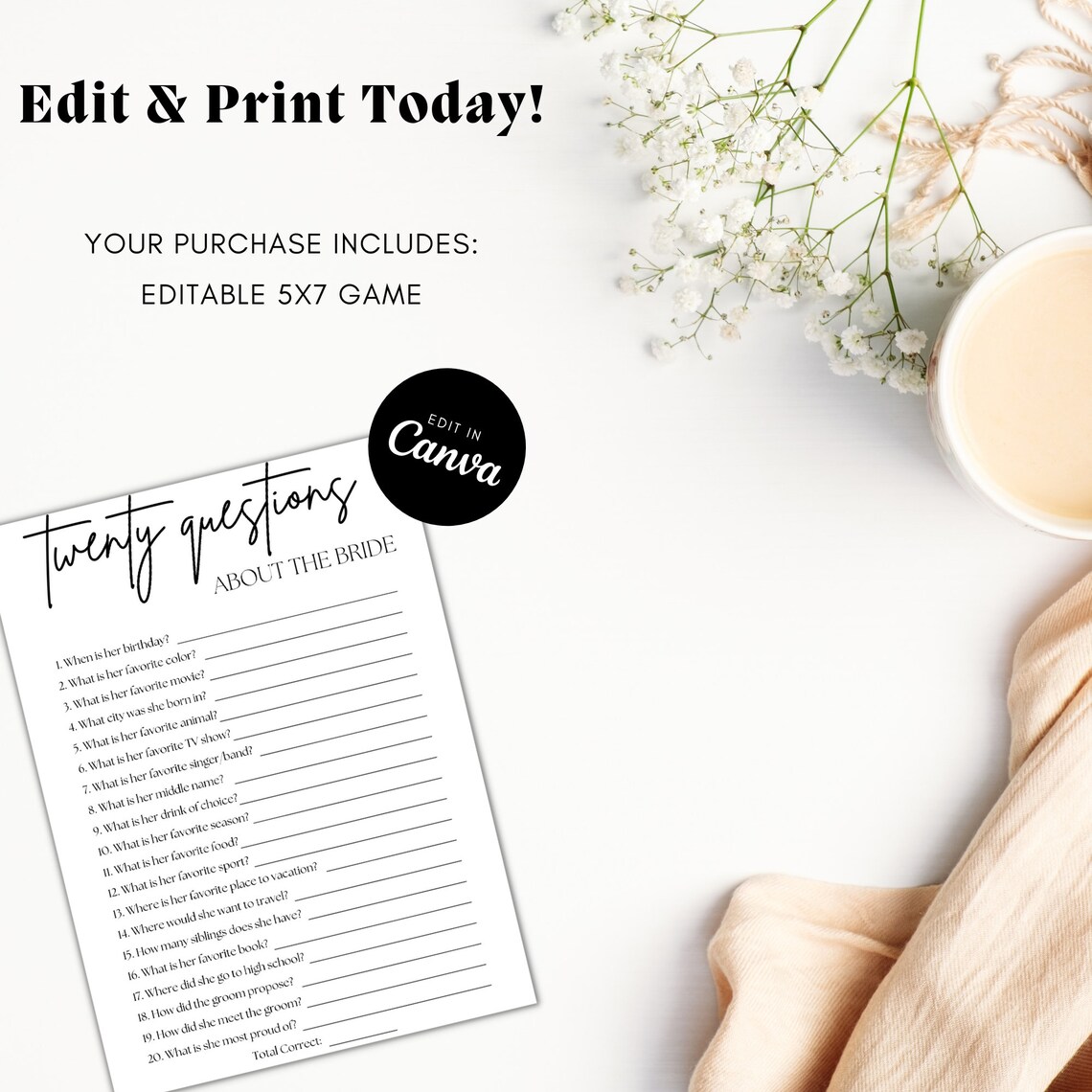 20 Questions About the Bride, Who Knows the Bride Best, Newlyweds Game ...