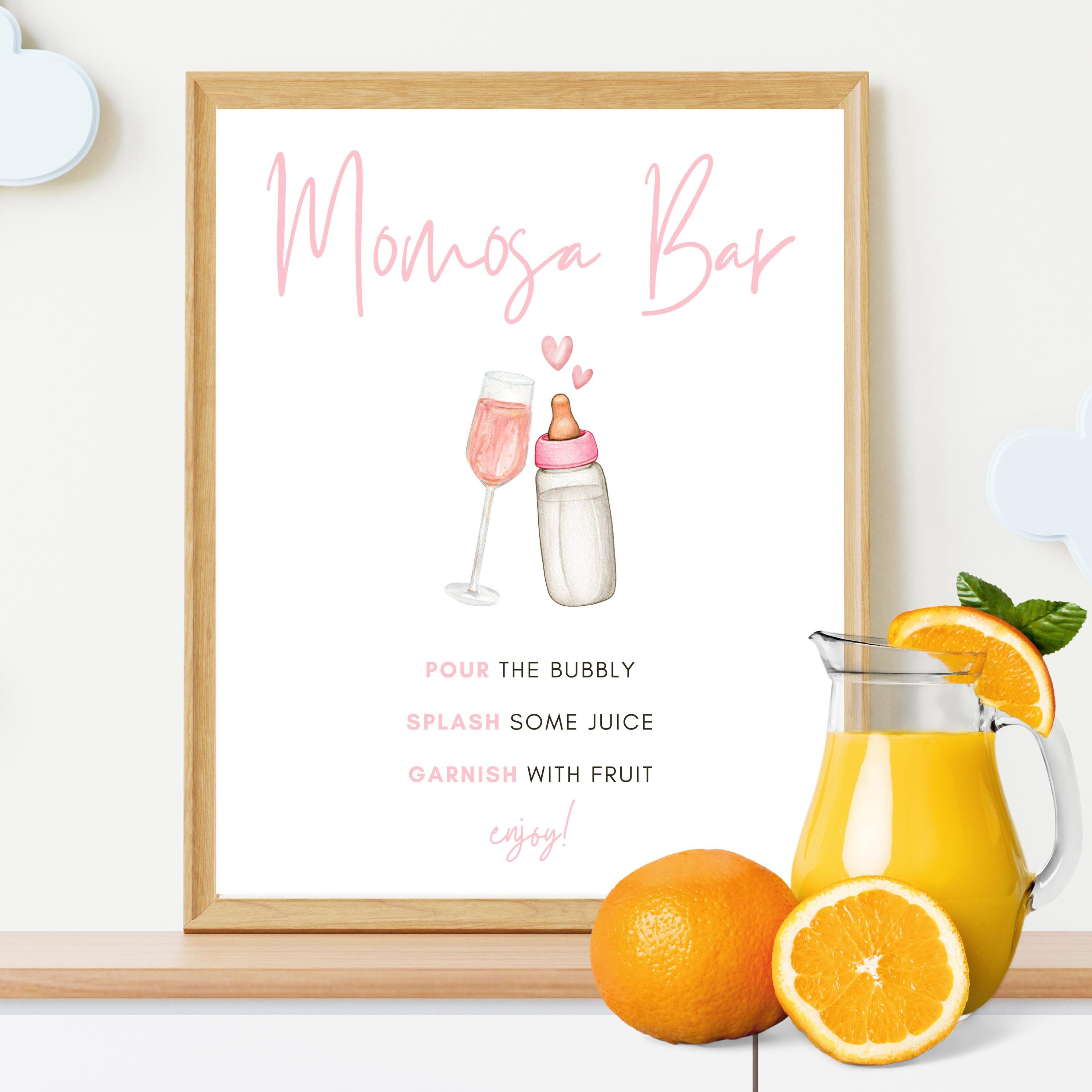 Momosa Bar Sign, Mimosa Bar Sign, Baby Shower Decor, Baby Shower Sign ...