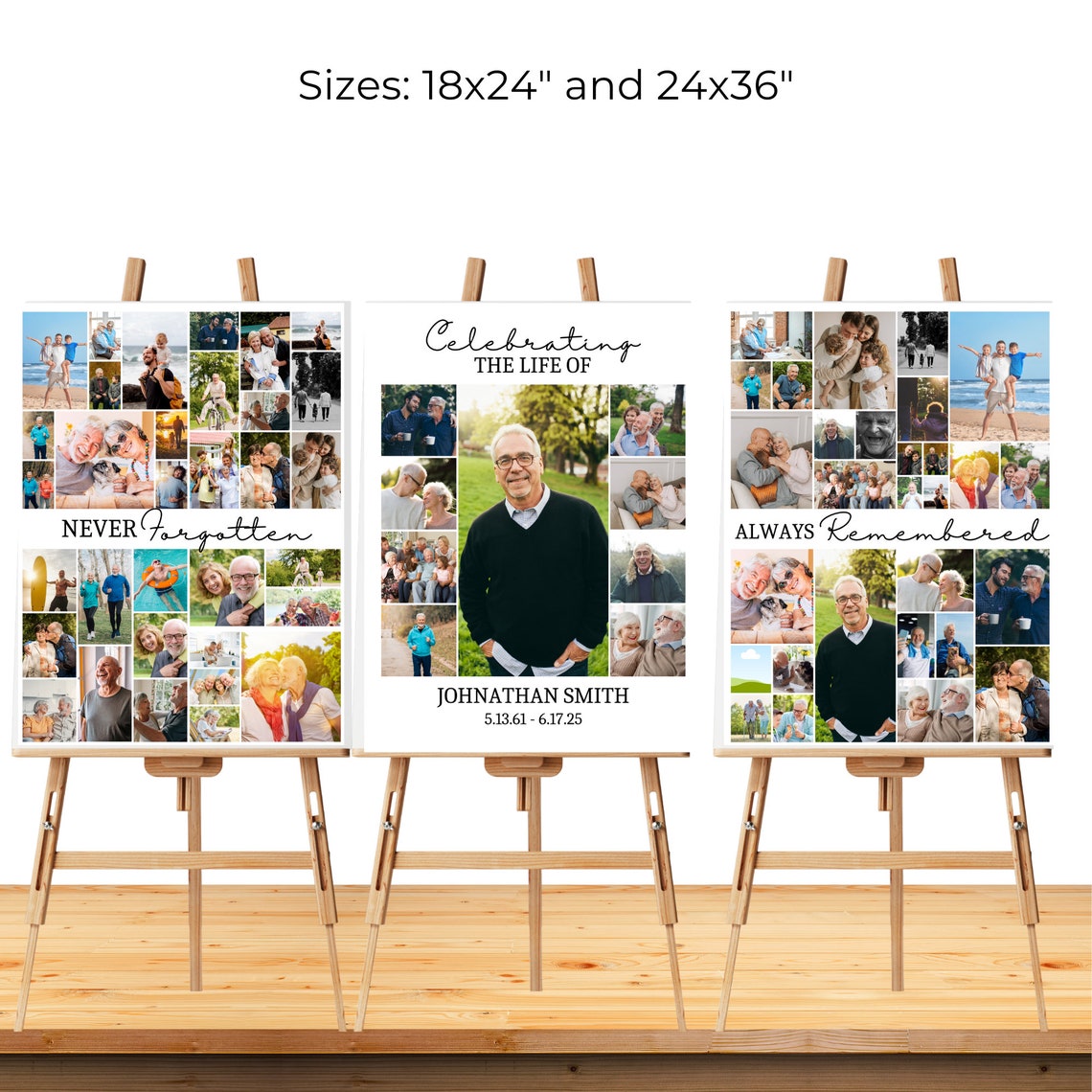 Funeral Collage Template, Funeral Poster, Celebration of Life, in ...