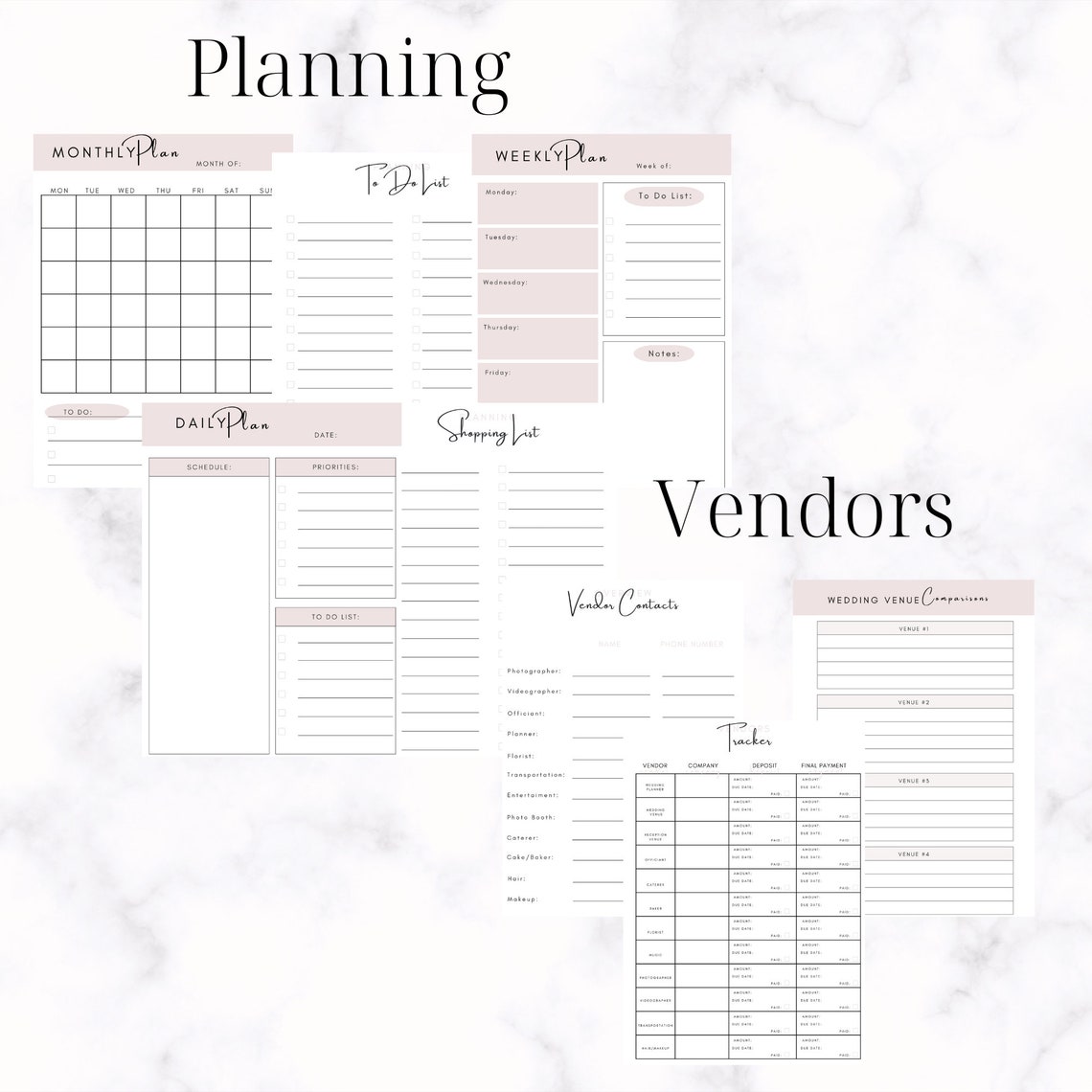 Wedding Planner Book Wedding Planning Checklist Wedding Etsy