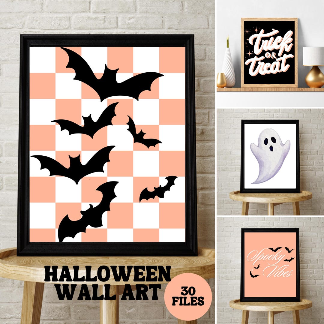 Halloween Wall Decor, Printable Wall Art, Spooky Home Decor, Mockup ...