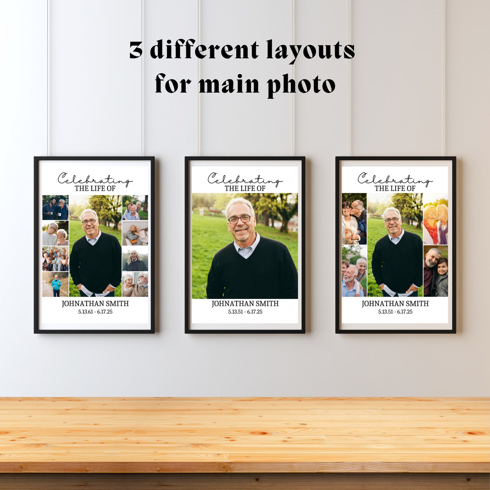 Funeral Collage Template, Funeral Poster, Celebration of Life, in ...