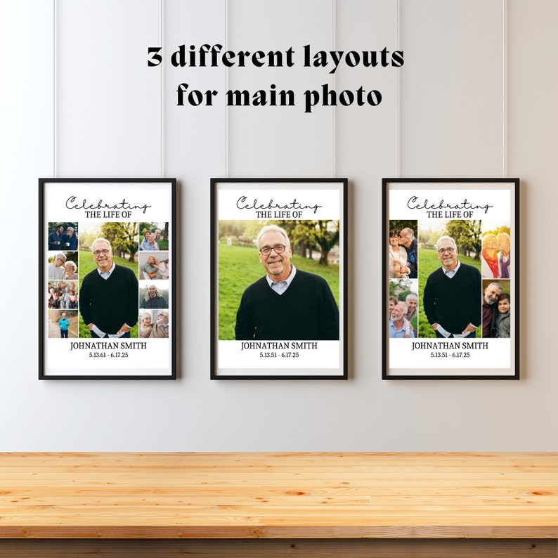 Funeral Collage Template, Funeral Poster, Celebration of Life, in ...