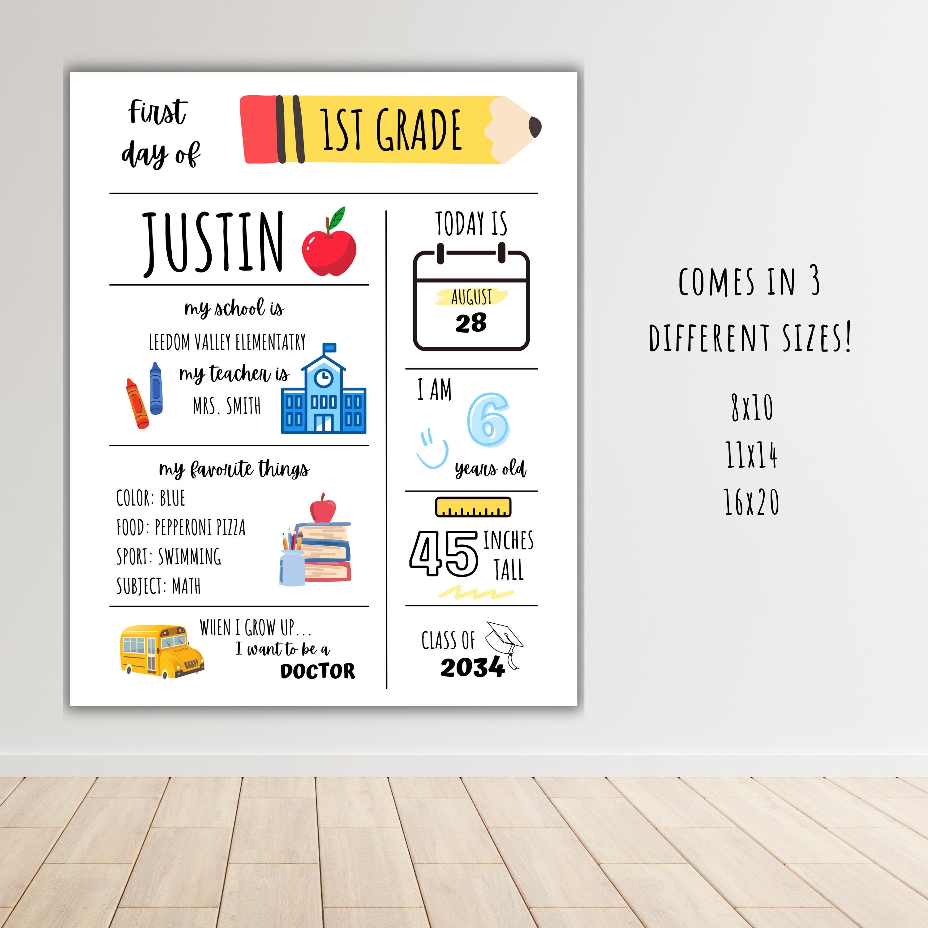 Editable Back to School Sign First Day of School Sign Printable ...
