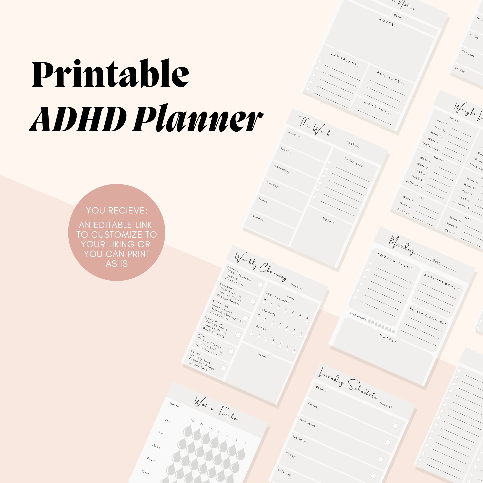 ADHD Planner, ADHD Organization, ADHD Gifts, Adhd Planner Adults - Etsy