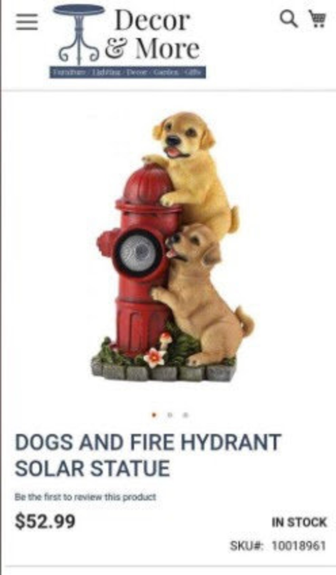 Dogs and Fire Hydrant Solar Statue - Etsy