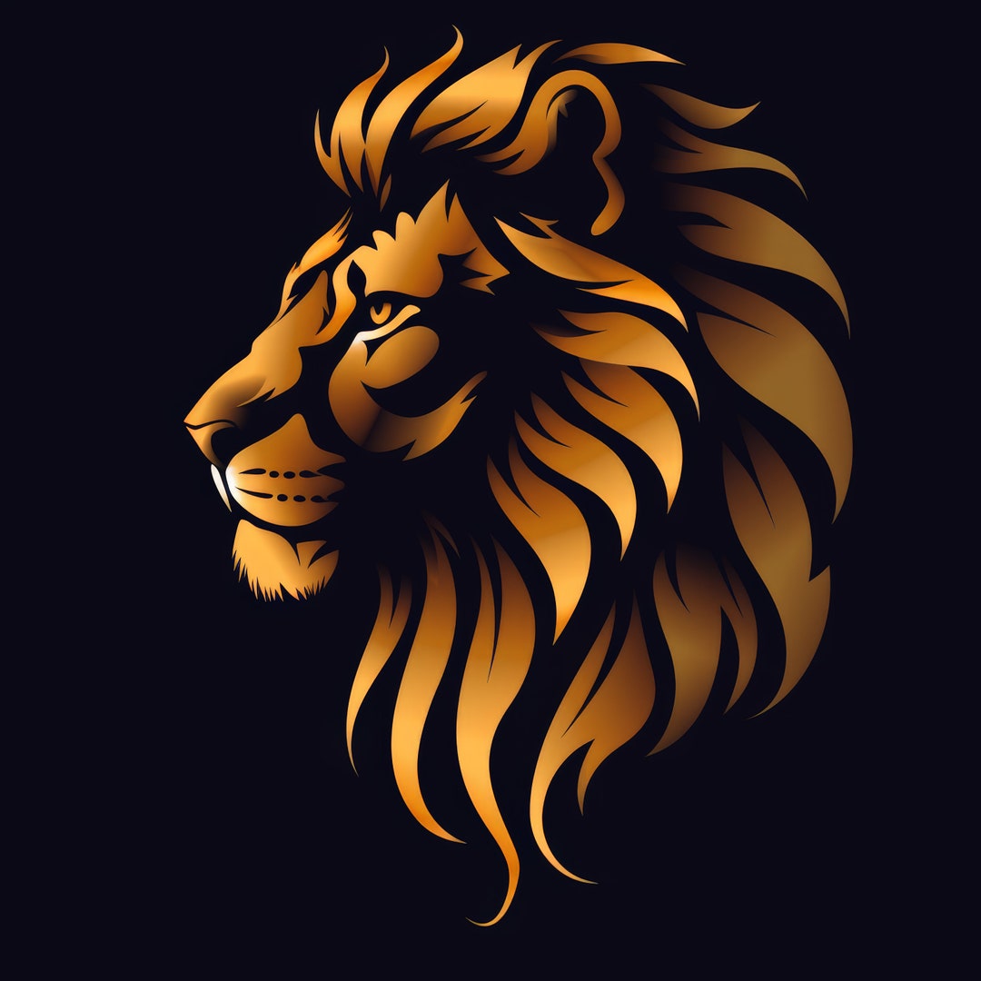 Majestic Golden Lion Logo 2 - Striking Digital Print for Business ...