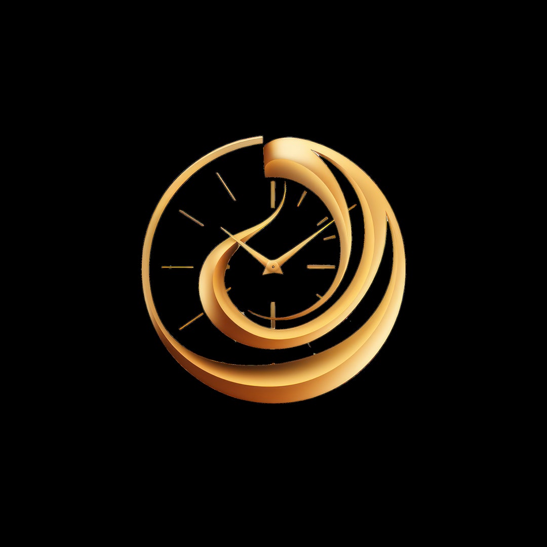 Elegance of Time Fancy Gold Clock Logo PNG & SVG Transparent - Etsy