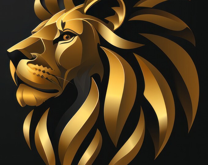 Photo Golden Lion Logo PNG SVG - Etsy Canada