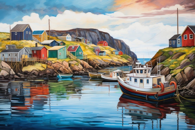 Newfoundland Canada Printable Artwork Colorful Home Decor Digital ...