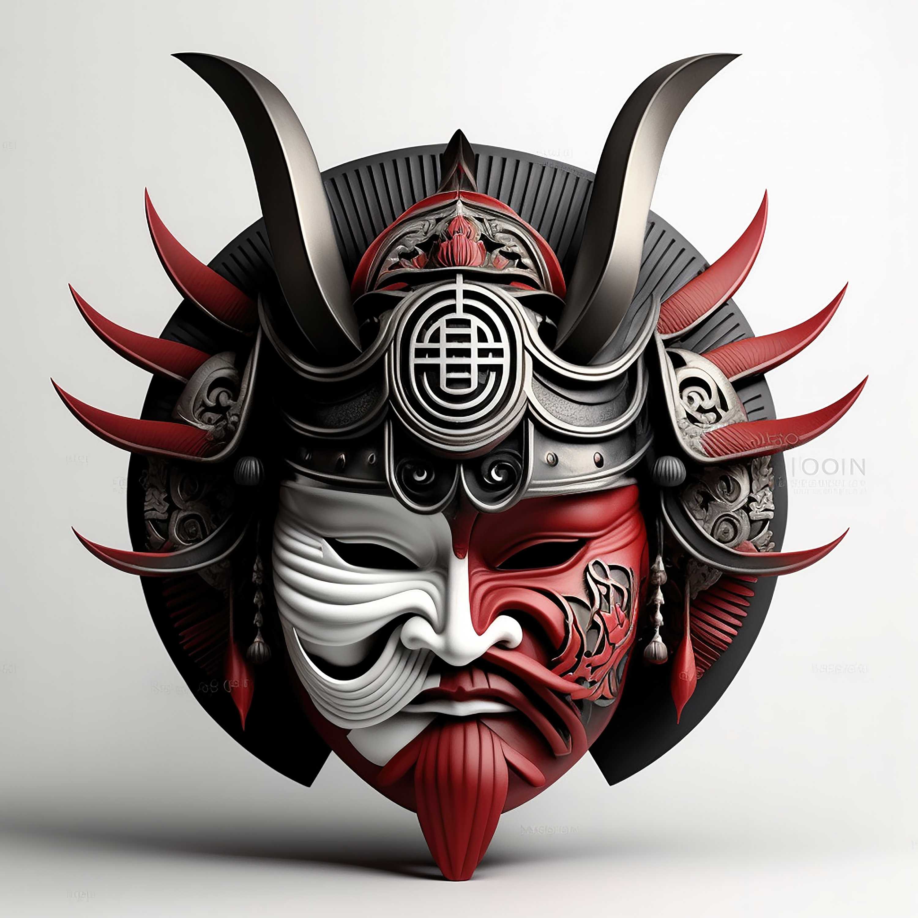 Japanese Samurai Masks Drawings