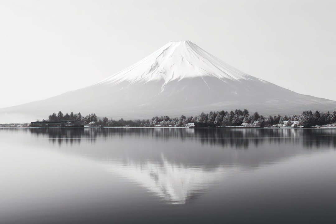 Mount Fuji in Black and White Photo Digital Wall Art - Etsy Australia