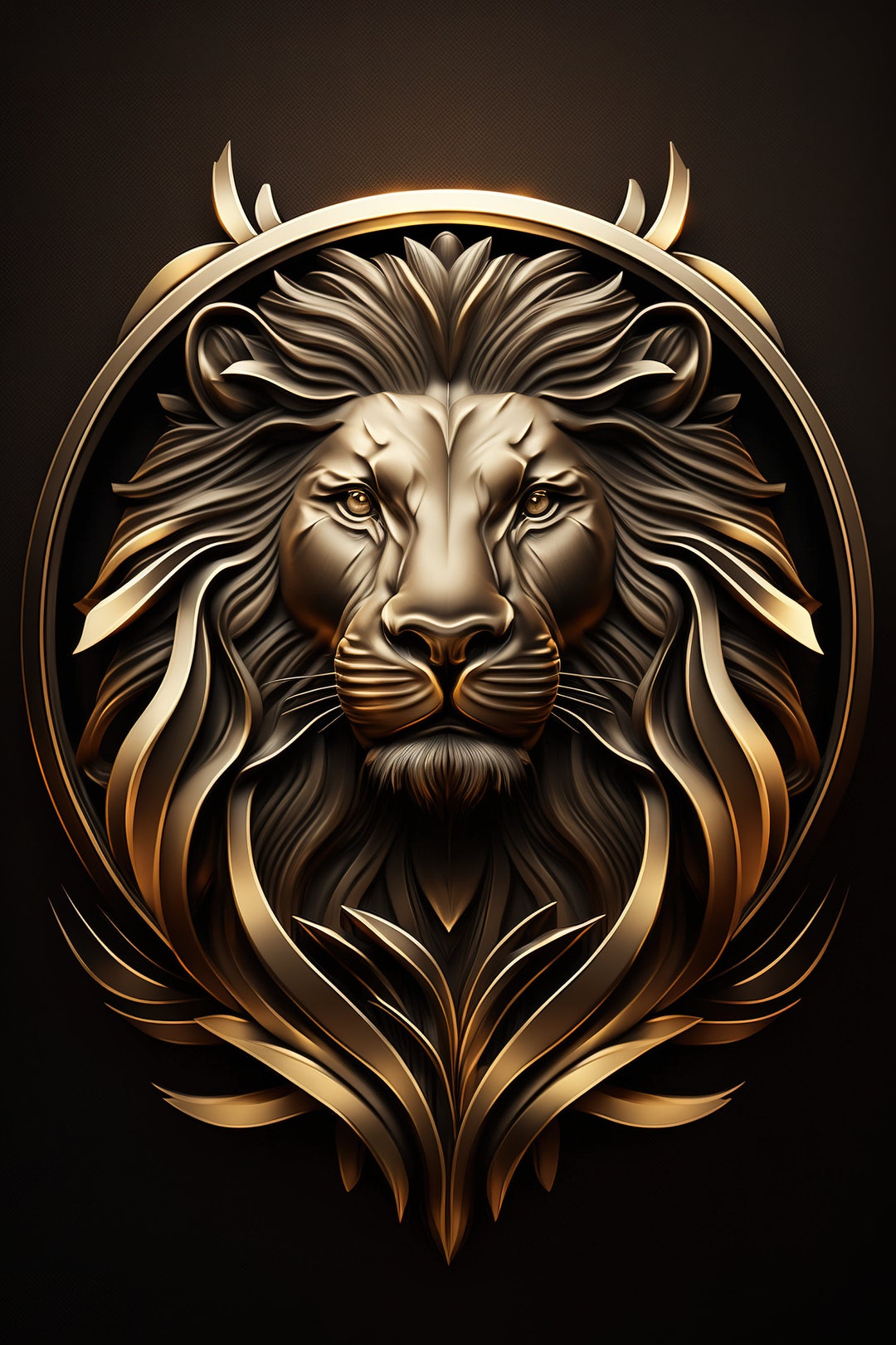 Golden Lion Logo PNG SVG Transparent - Etsy